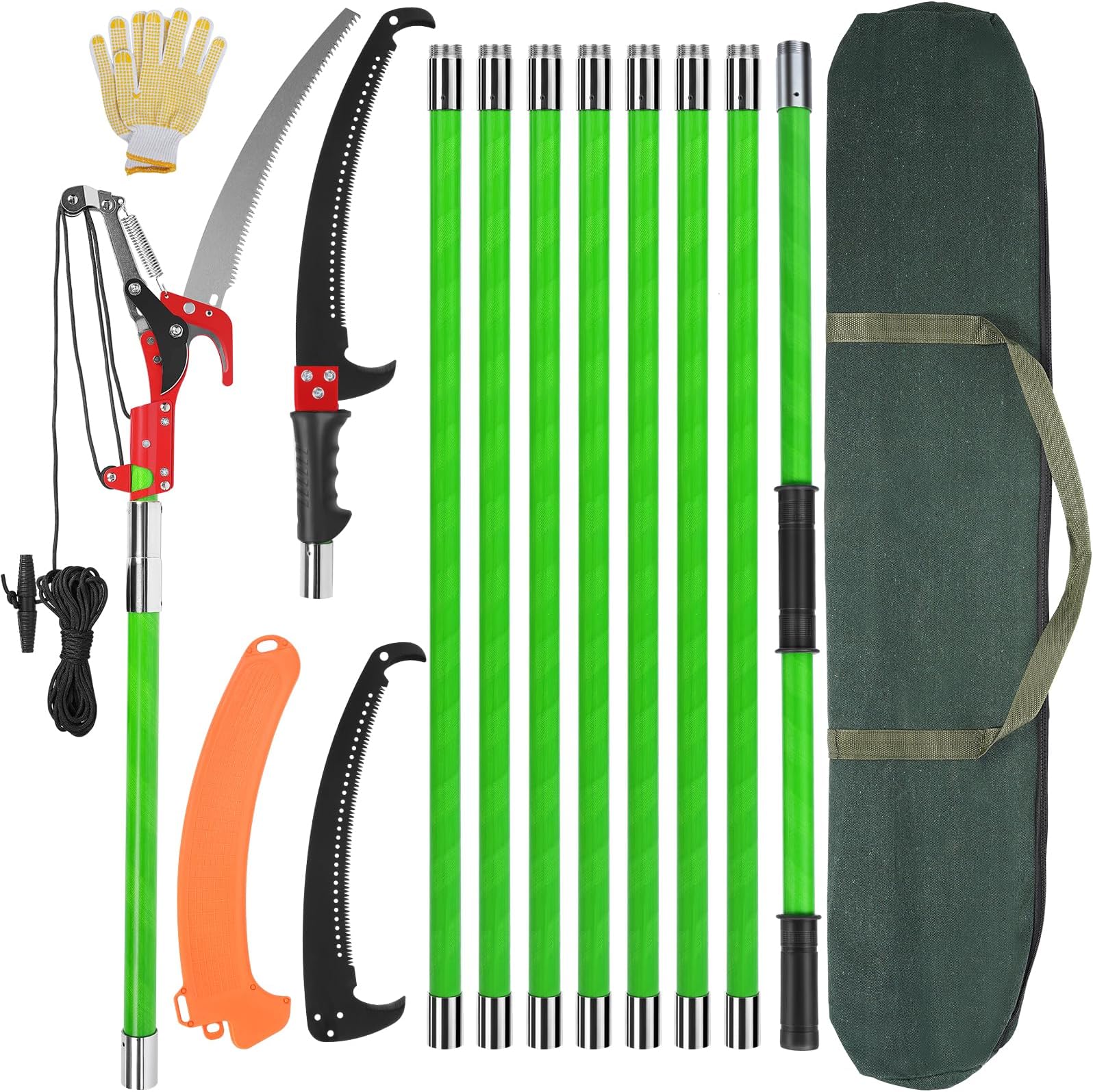Amazon.com: 30 Ft Manual Pole Saw, Extendable Tree Pruner Blade and ...