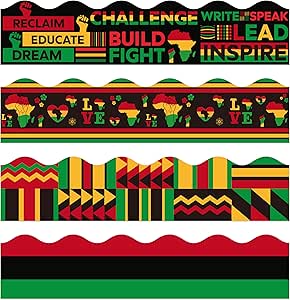 BeYumi 80Pcs Kwanzaa Bulletin Board Borders Juneteenth Black History ...