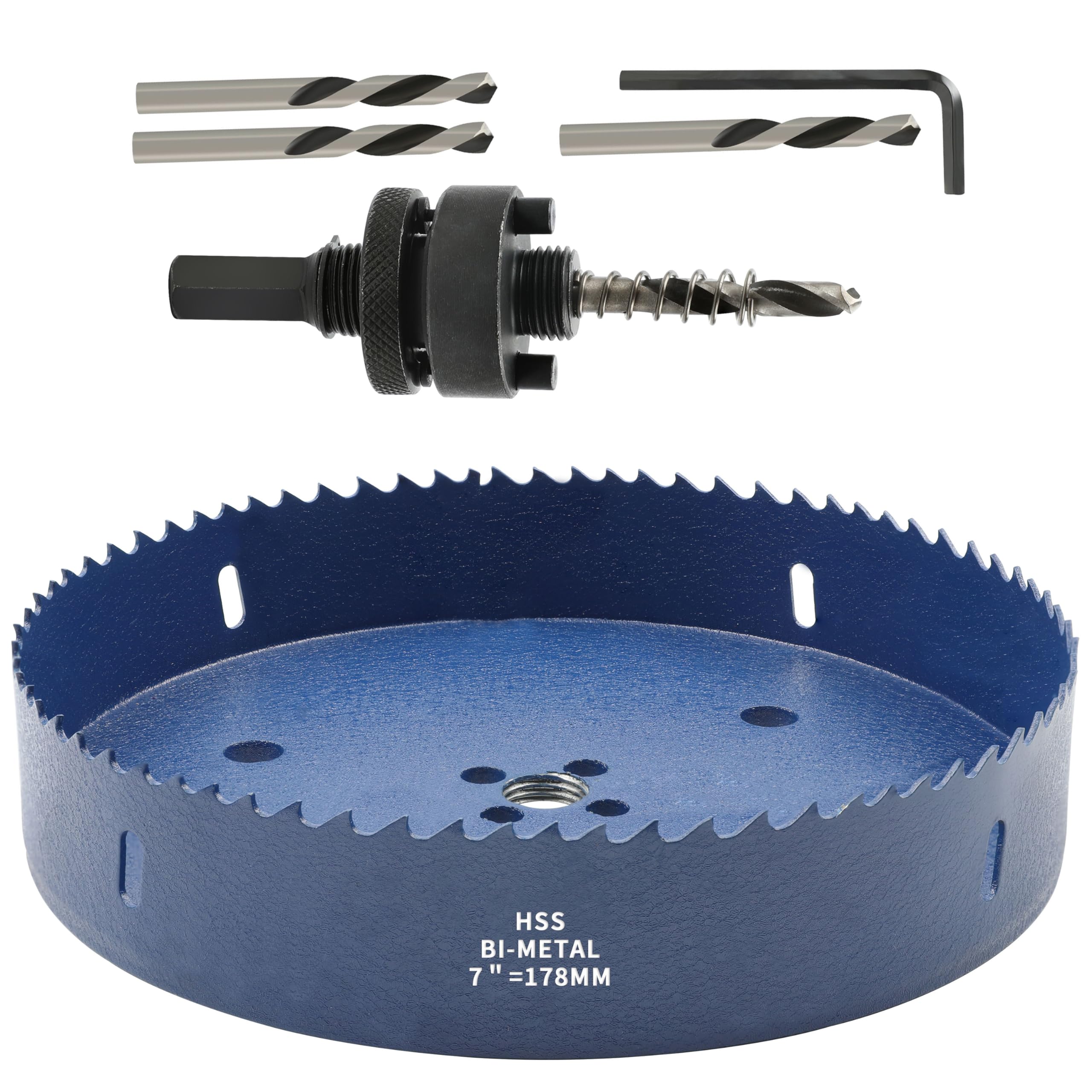 ASNOMY 7 inch Hole Saw for Wood, 1-3/8 inch Cutting Depth HSS Bi-Metal ...