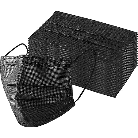 Amazon.com: Decor and Home Face Masks, 25 Pack, Black, 3-Ply ...