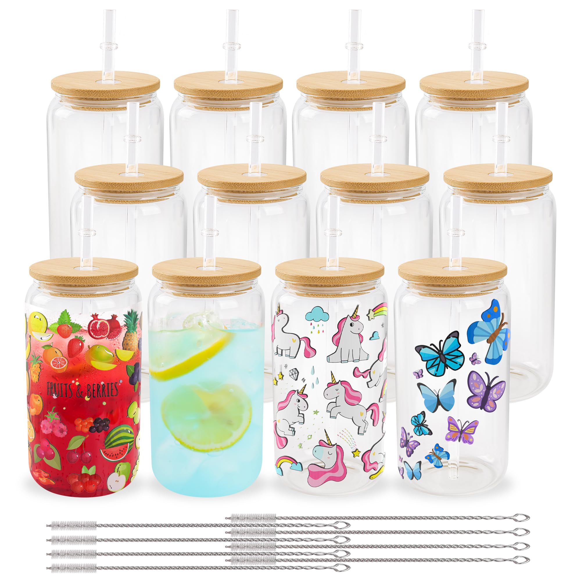 Snapklik.com : Joyclub 12 Pack Sublimation Glass Cups Blanks