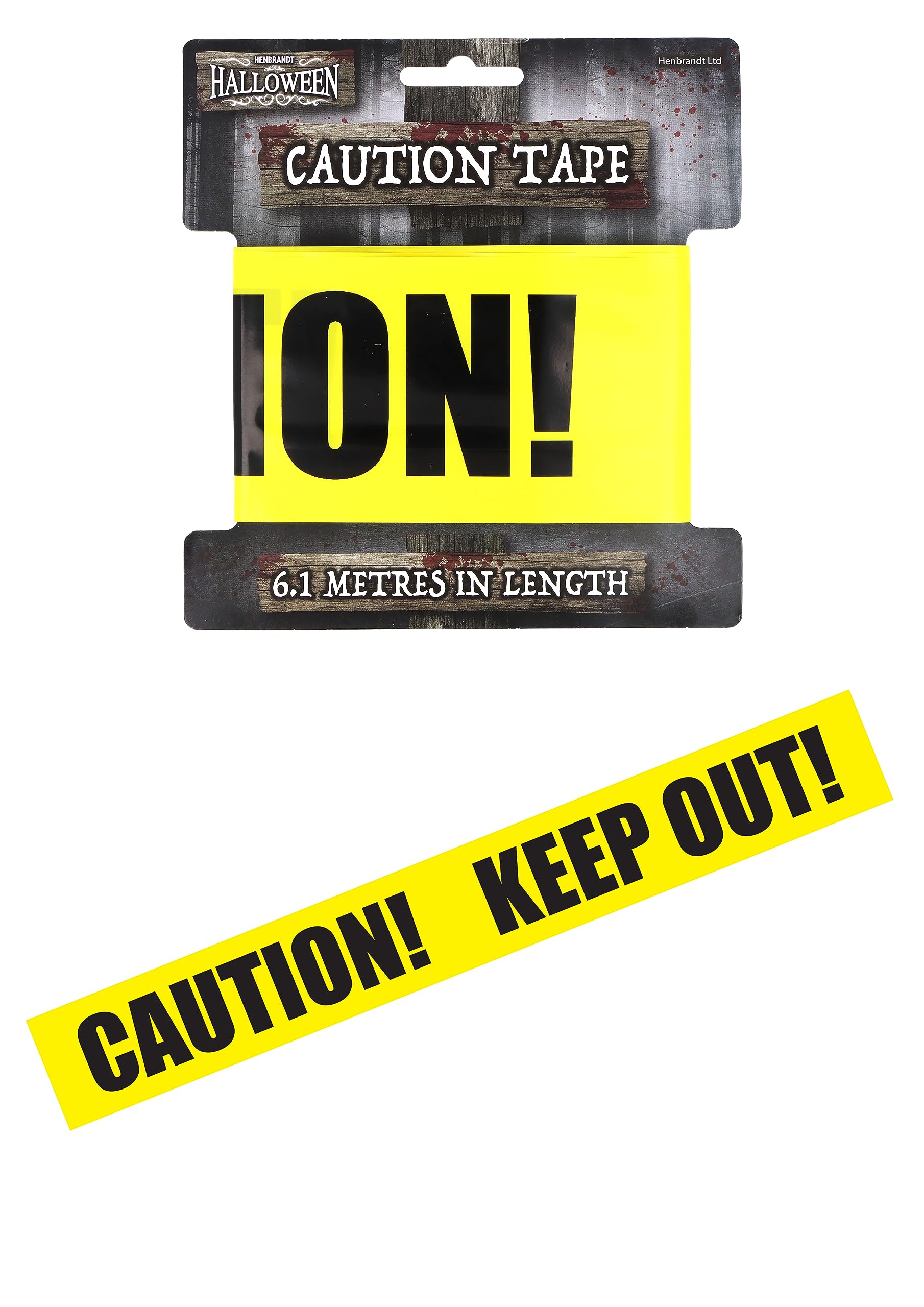 HENBRANDT Yellow Caution Tape Warning Keep Out Barrier Tape 6.1m Non ...