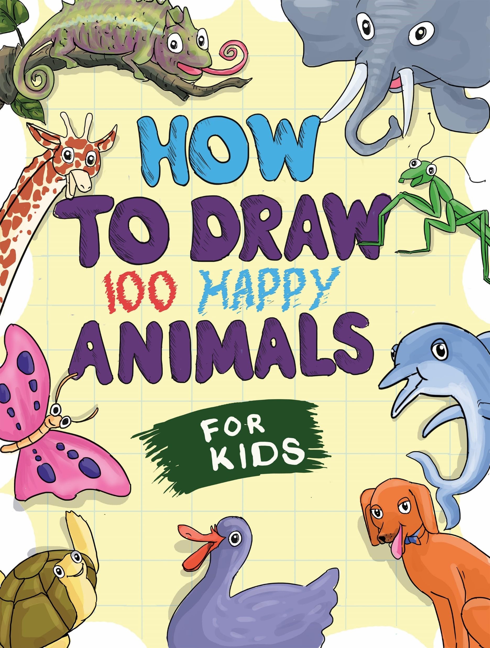 How To Draw 100 Happy Animals For Kids Simple Easy | Desertcart South ...