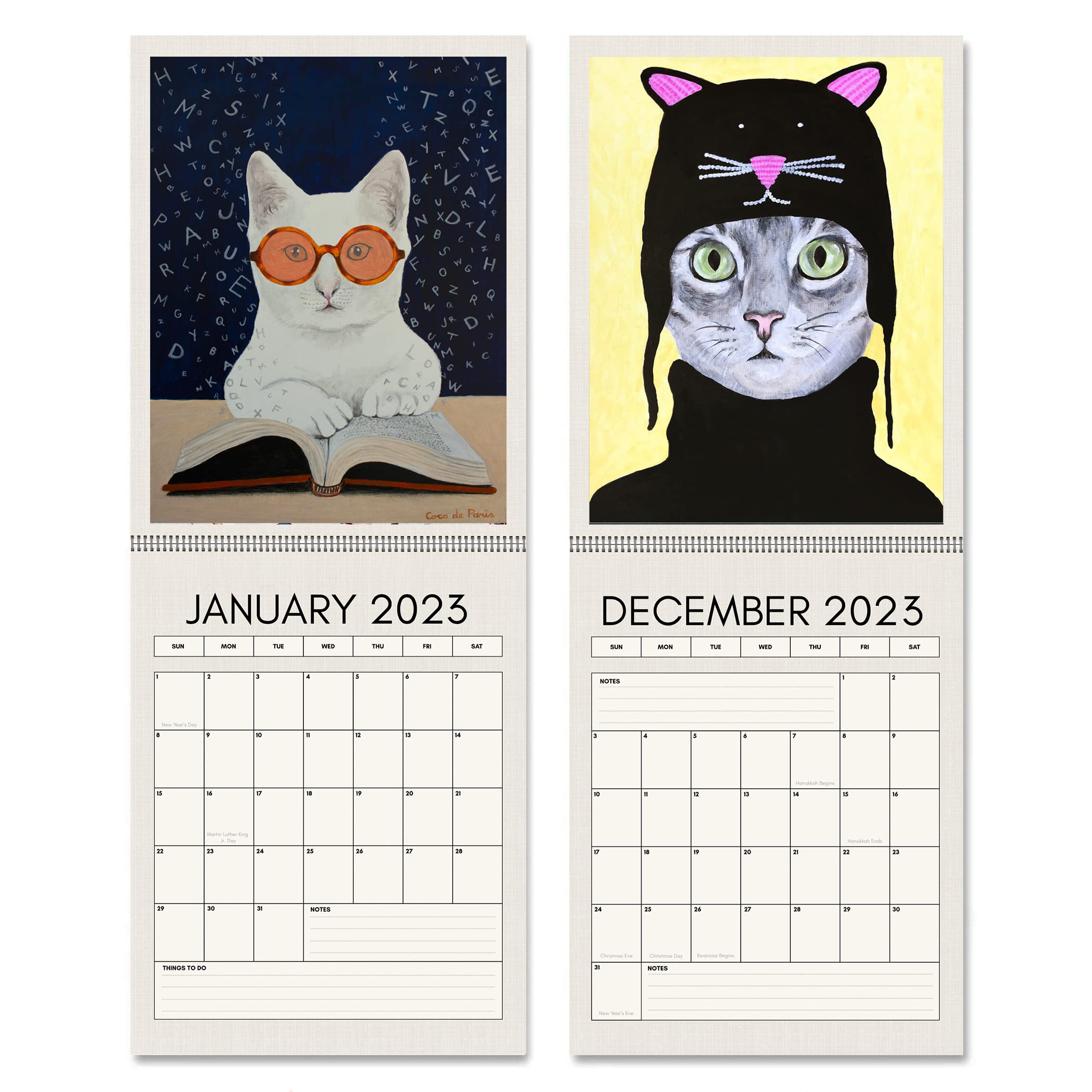 Snapklik.com : 12 Month Cat Calendar 2023 - Curious Cats Art Prints ...