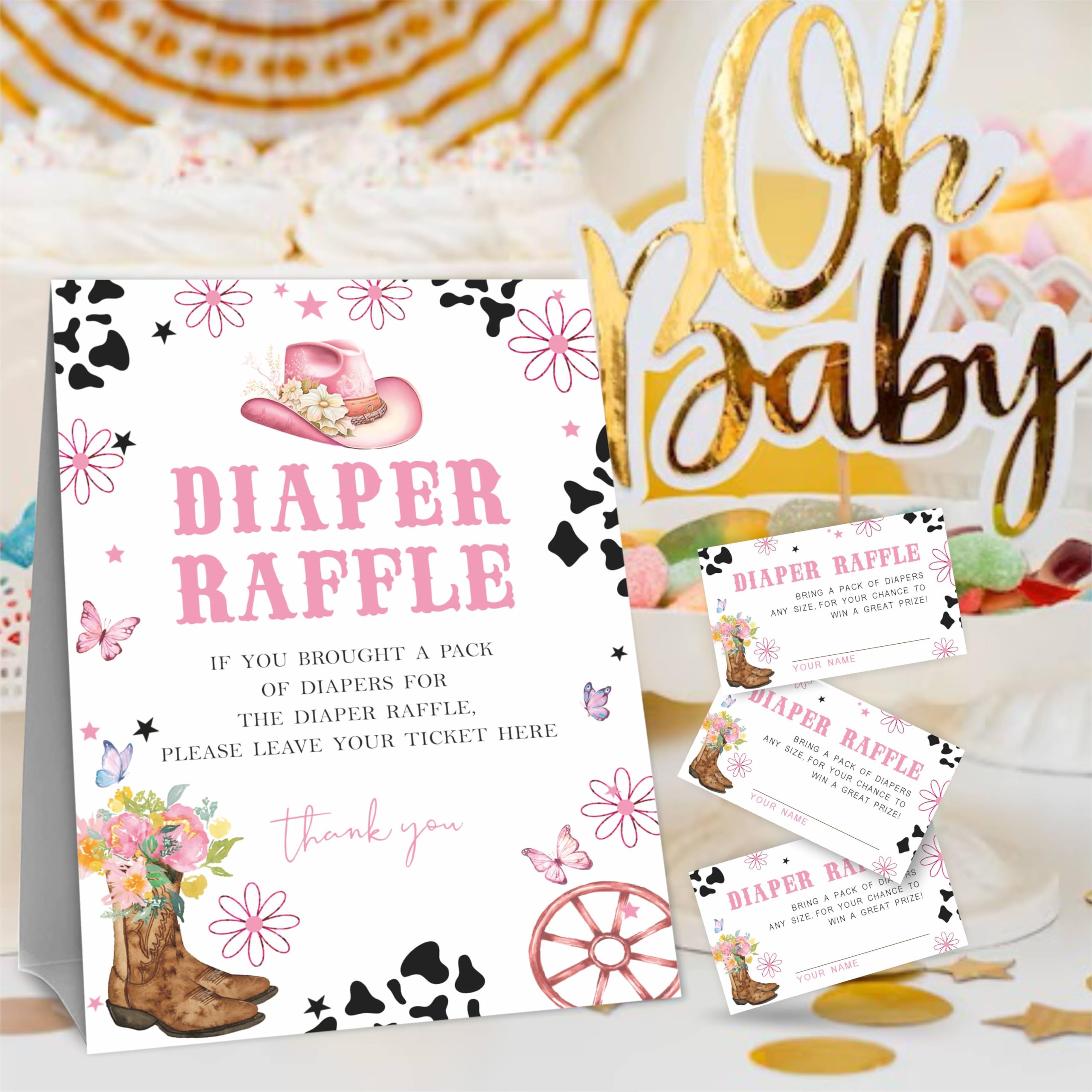Western Girl Diaper Raffle Templates Cowboy Diapers And Wipes Raffle
