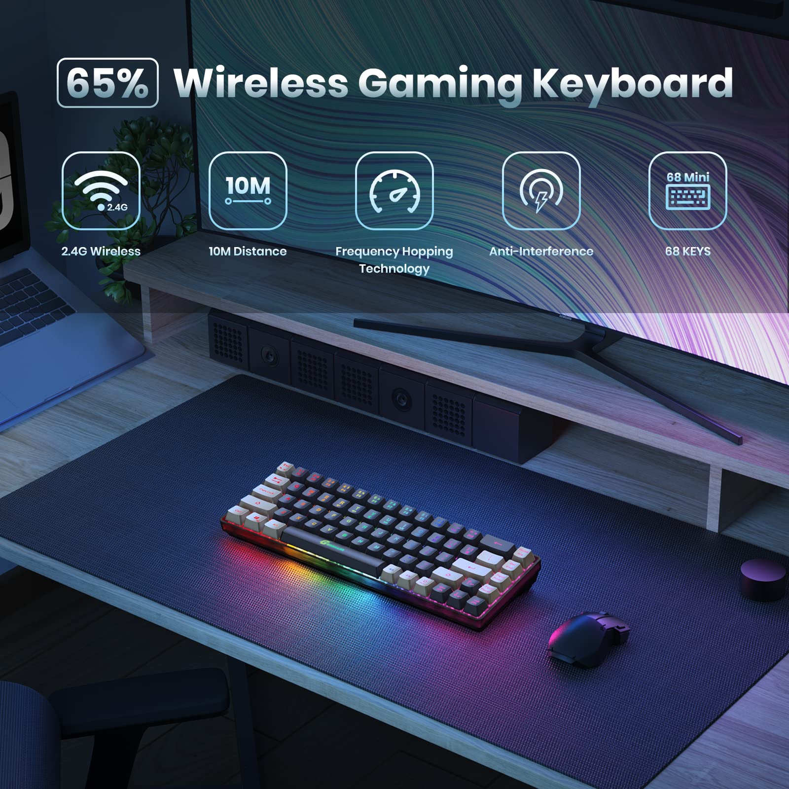 GEODMAER 65% Wireless Gaming...B0BNHGVHYX | Encarguelo.com