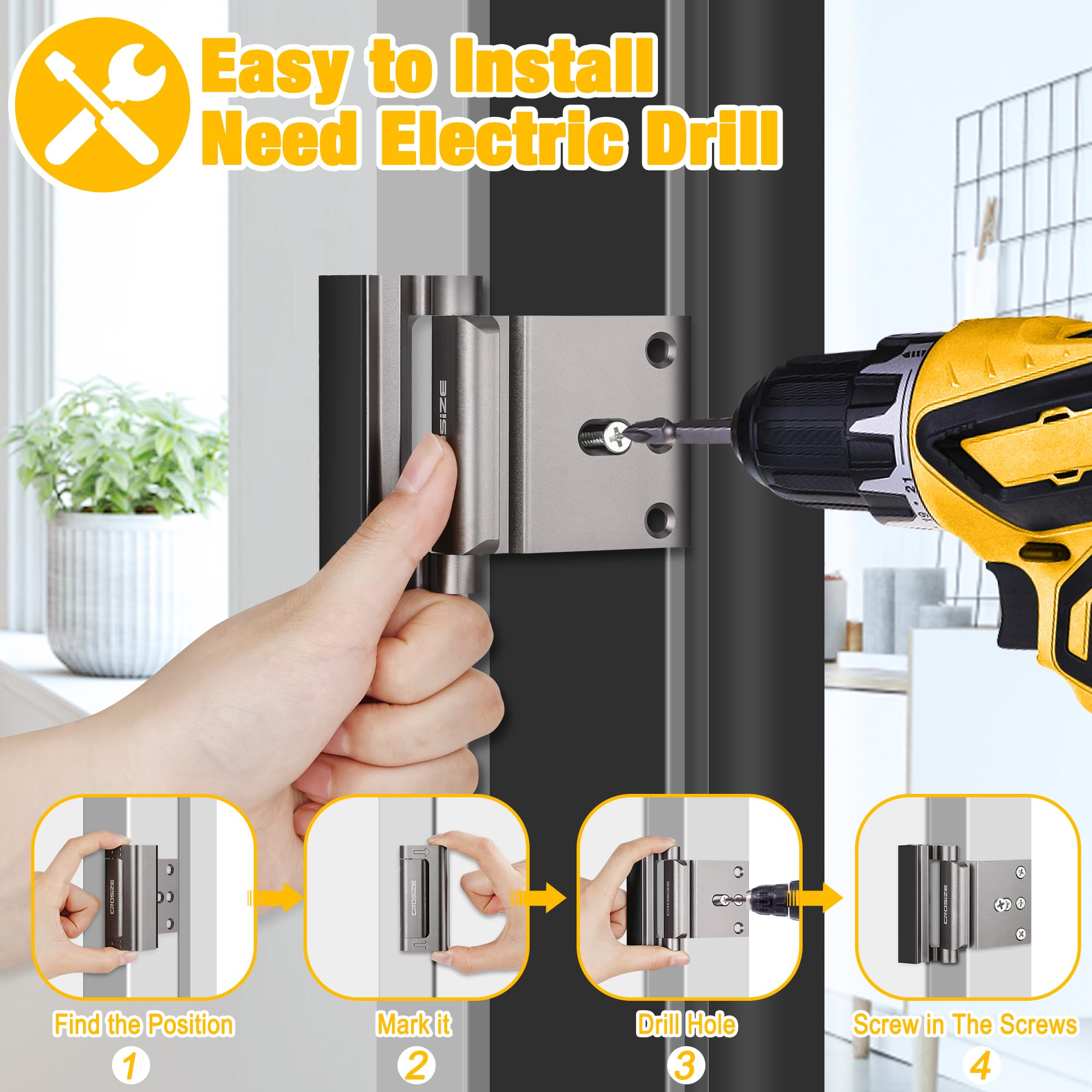 Snapklik.com : Home Security Door Lock, Upgraded Metal Door ...