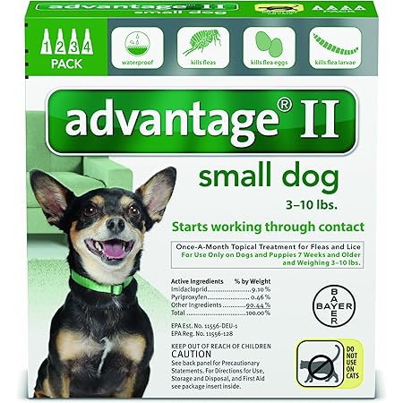 Amazon.com : Advantage II 4-Dose Medium Dog Flea Prevention, Topical ...