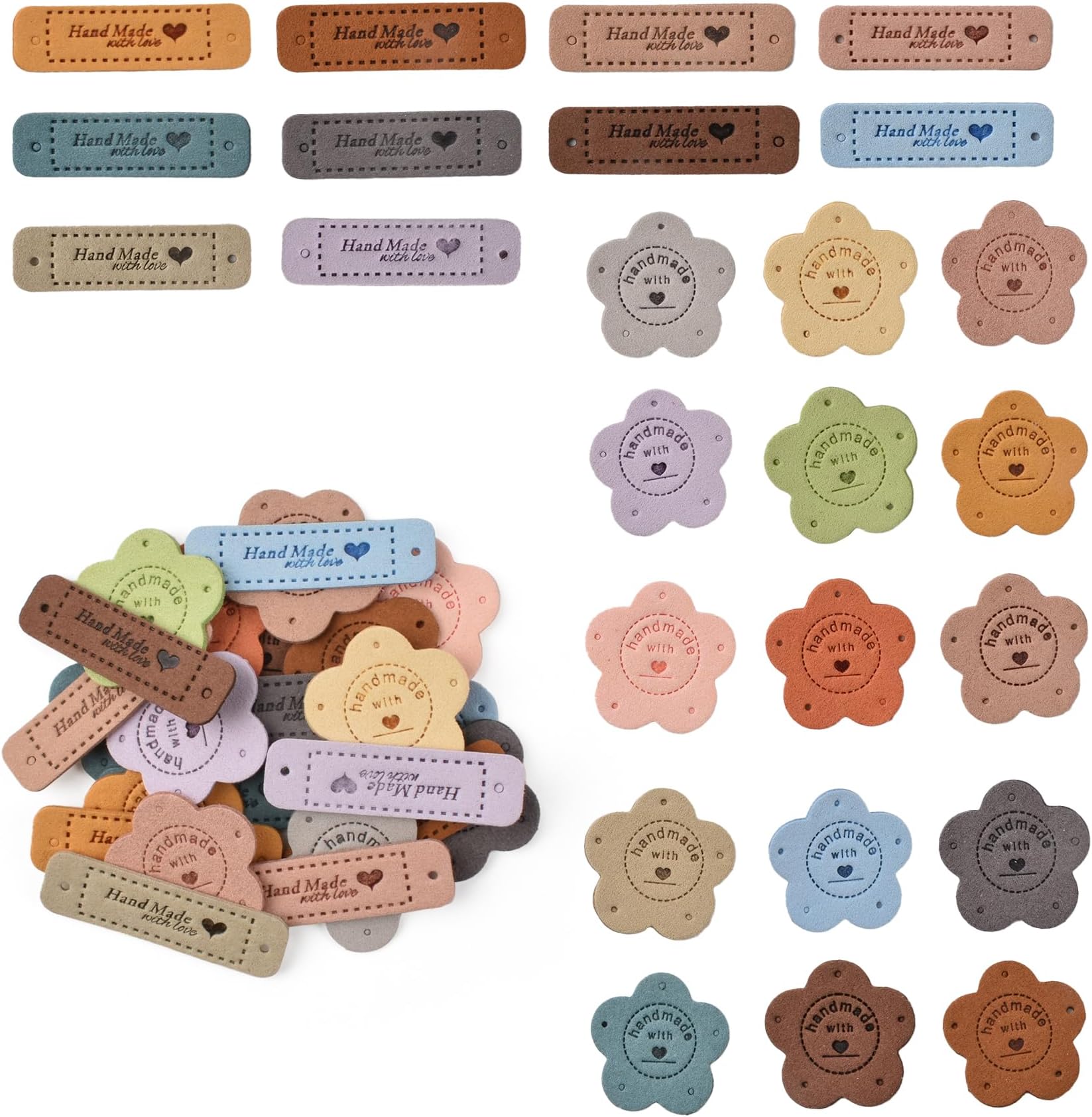 Amazon.com : Redvigh Handmade Tags for Crochet 80PCS, Handmade Leather ...