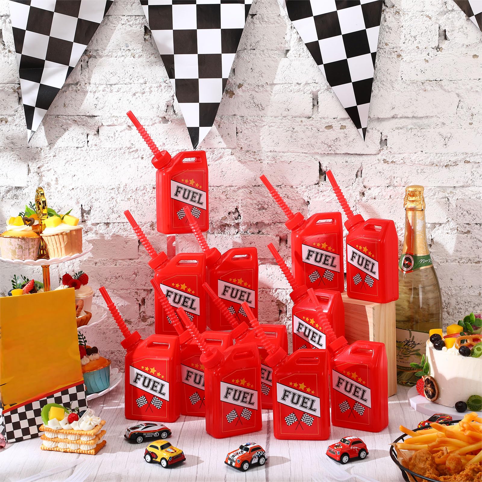 Snapklik.com : Mifoci 12 Pack Race Car Fuel Can Cups Set 11 Oz Fuel Can ...