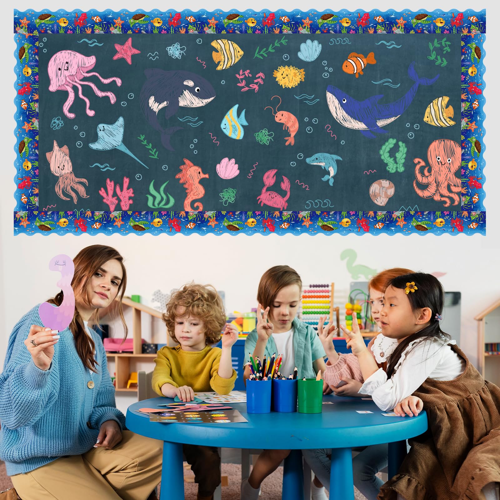 Snapklik.com : 65.6Ft Ocean Bulletin Board Borders, Summer Under The ...