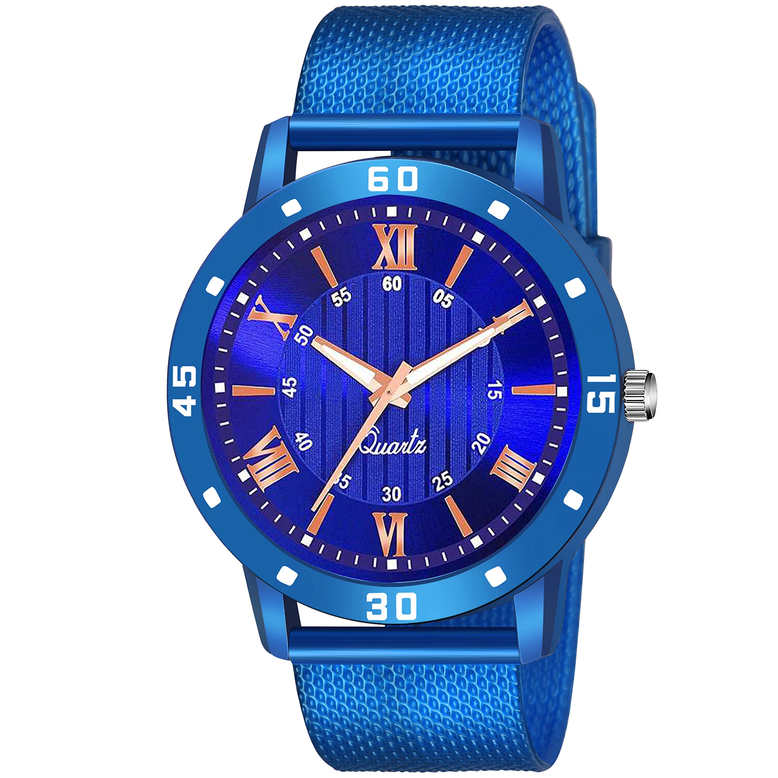 Buy Niyati Nx Roman Digit Blue Color Wrist Analog Watch for Men(Blue ...