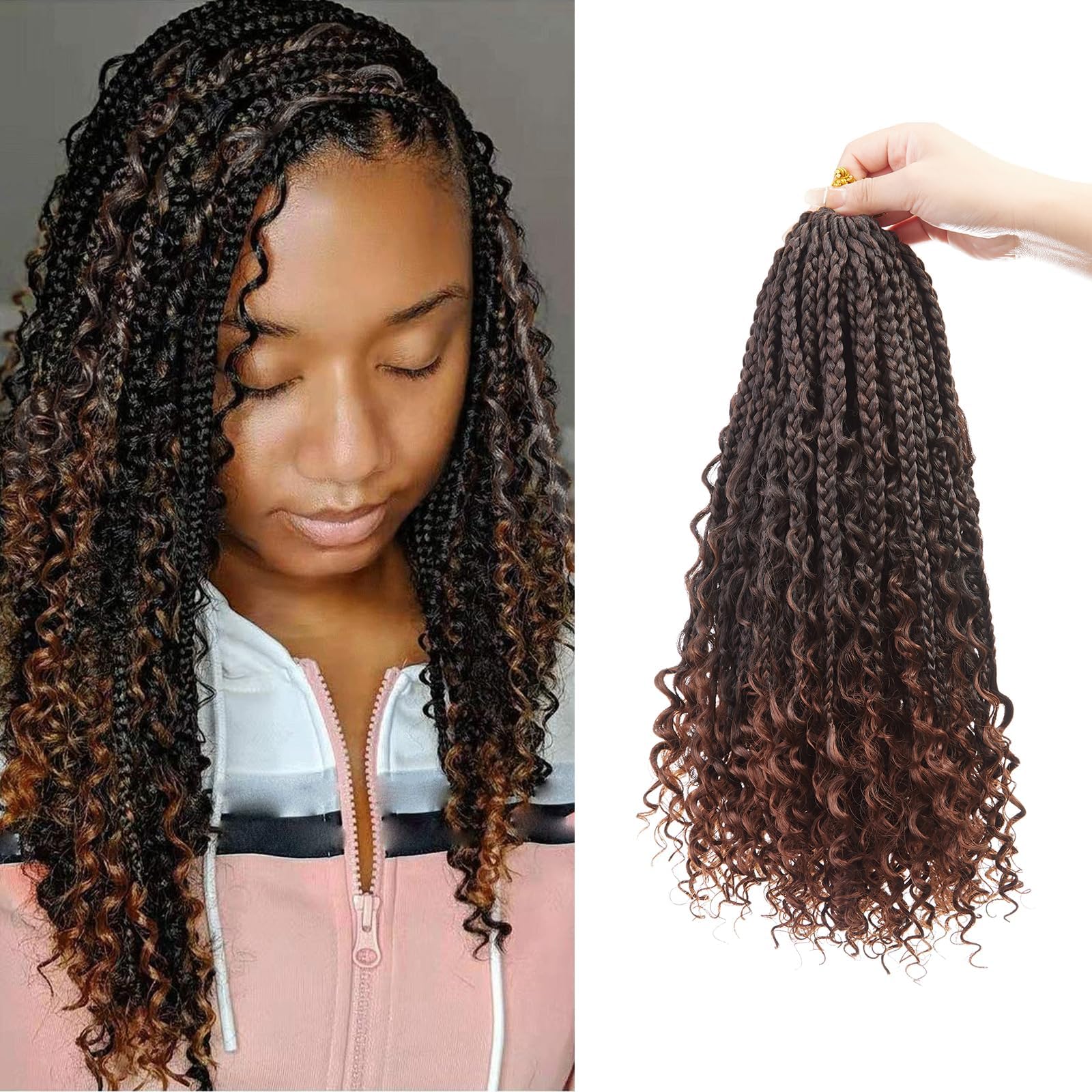 Amazon.com : 14 Inch Goddess Box Braids Crochet Hair Bohomian Crochet ...