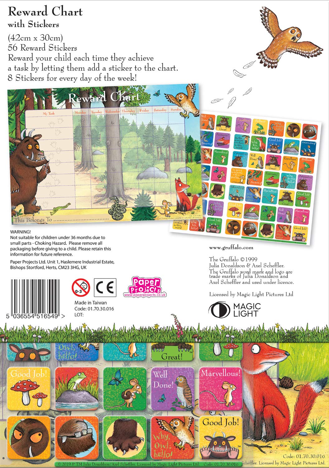 Paper Projects 01.70.30.016 The Gruffalo Reward Chart and Sparkly ...
