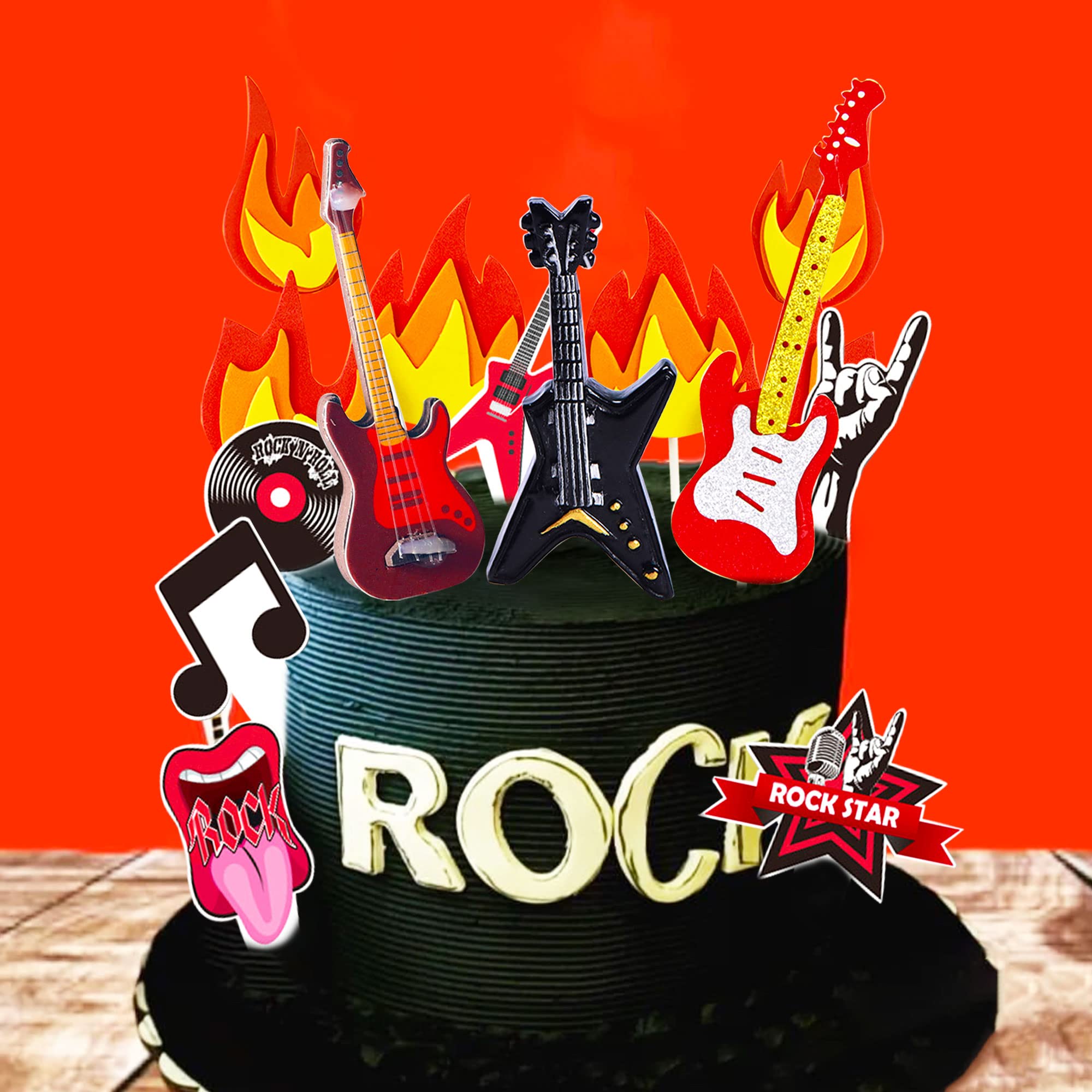 Snapklik.com : Rock Guitar Music Birthday Cake Toppers Electric Guitar ...
