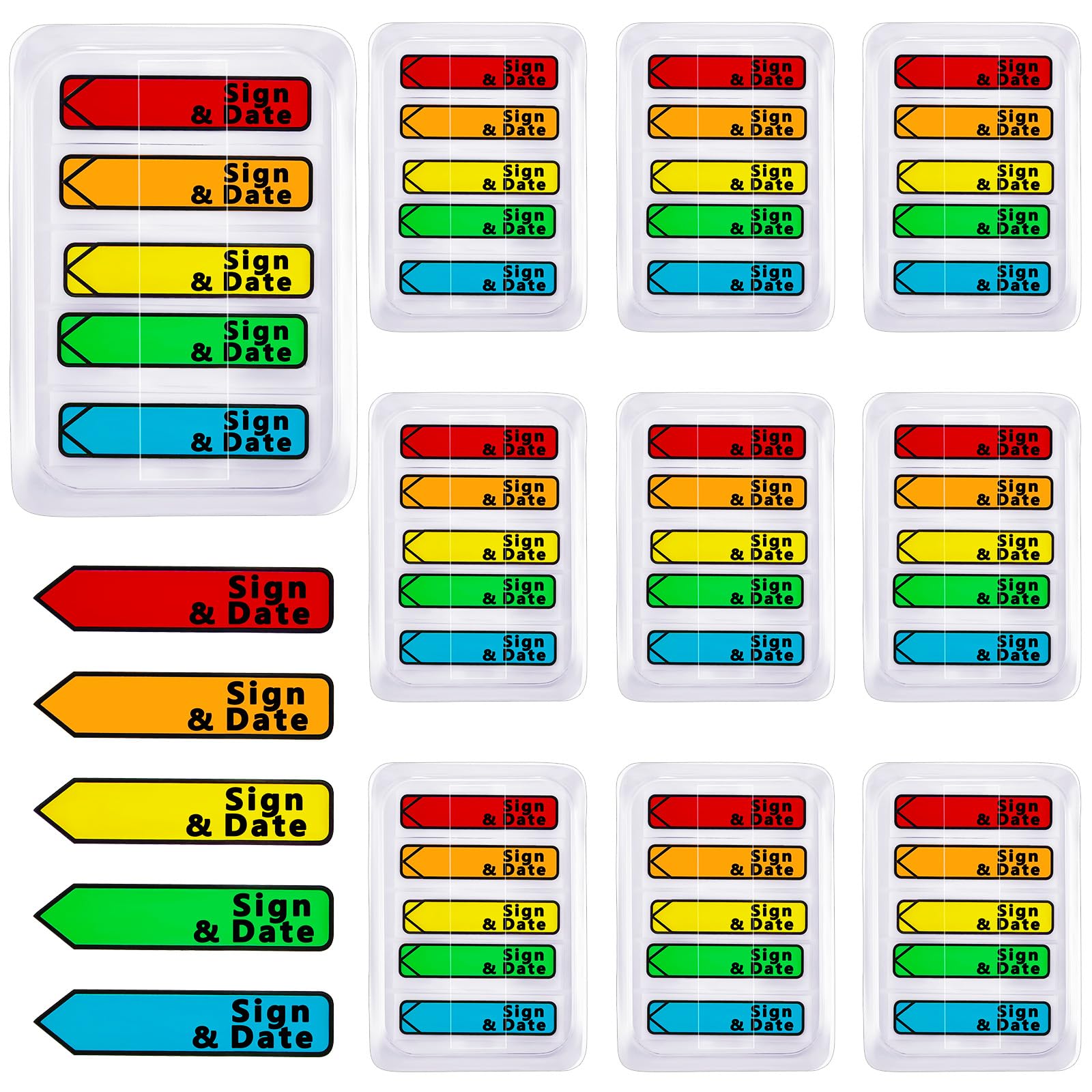 Snapklik.com : Colarr 10 Pack 1000 Pieces Sign Here Date Tabs Sign Here ...