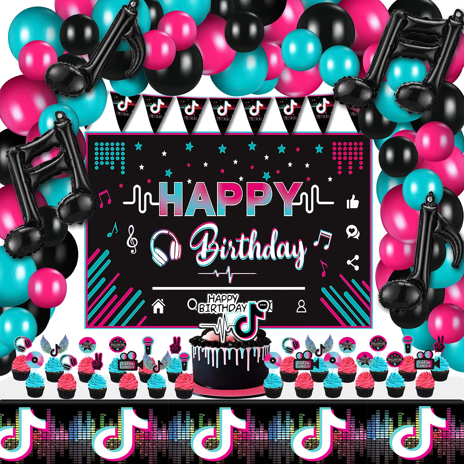 Buy 167pcs Music Birthday Party Decorations Tik Music Party Theme Party Supplies Music Party buy-167pcs-music-birthday-party-decorations-tik-music-party-theme-party-supplies-music-party