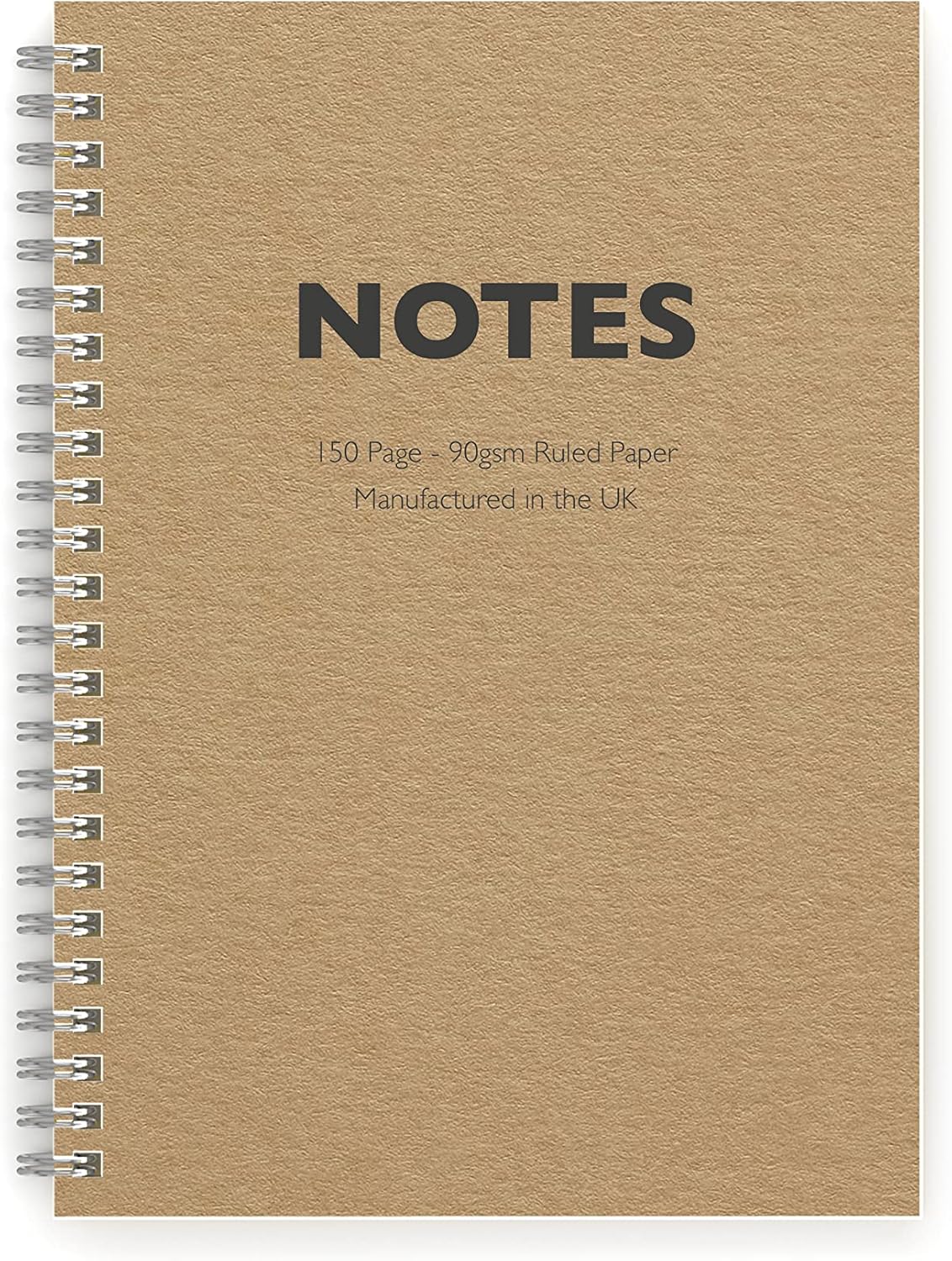 Classic Notes - Kraft A5 wiro Sustainable Notebook - 150 Lined Pages/75 ...