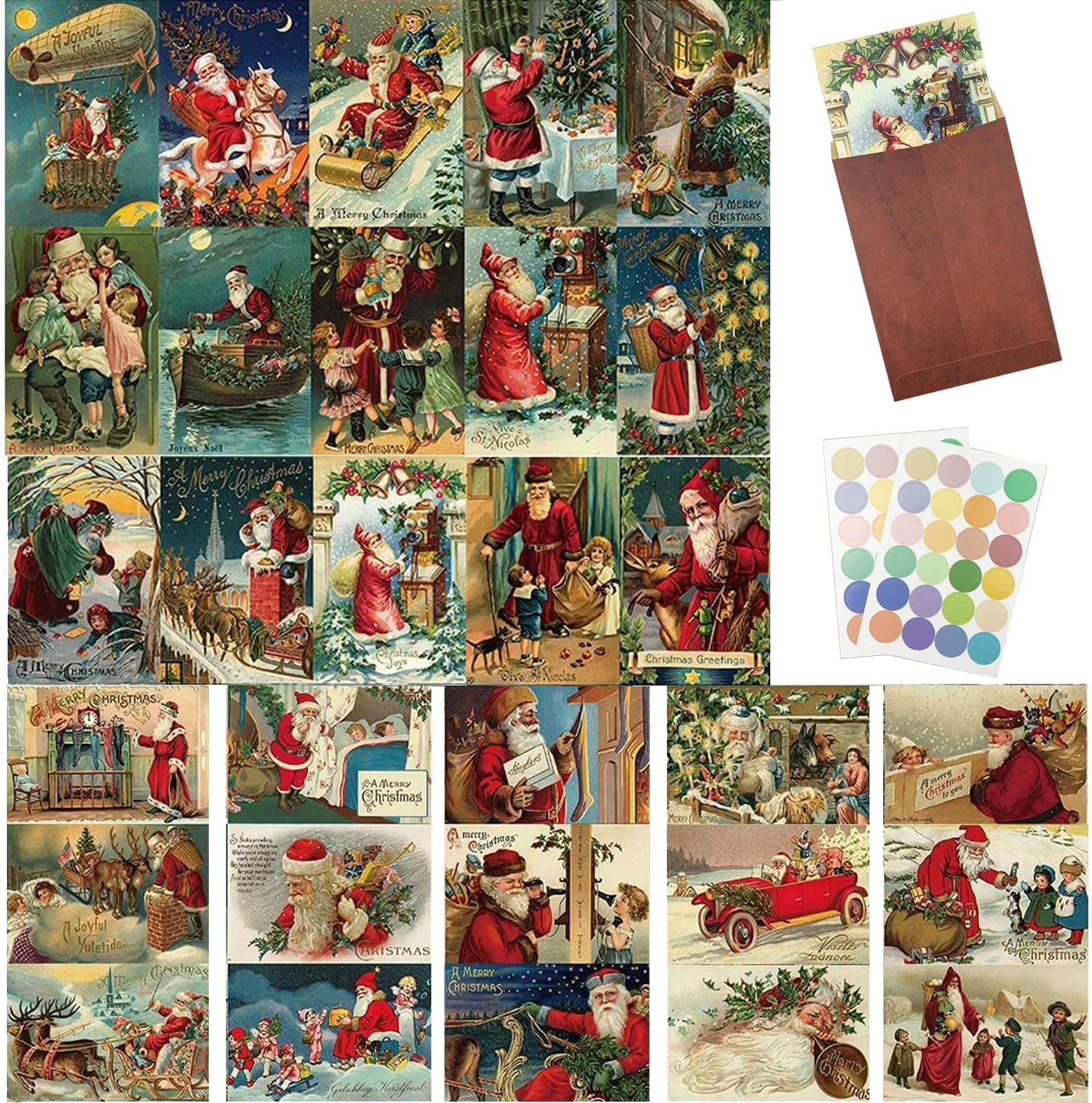 Huifengjie Carte Noel, 40 Pièces Carte de Noel avec Enveloppe et ...