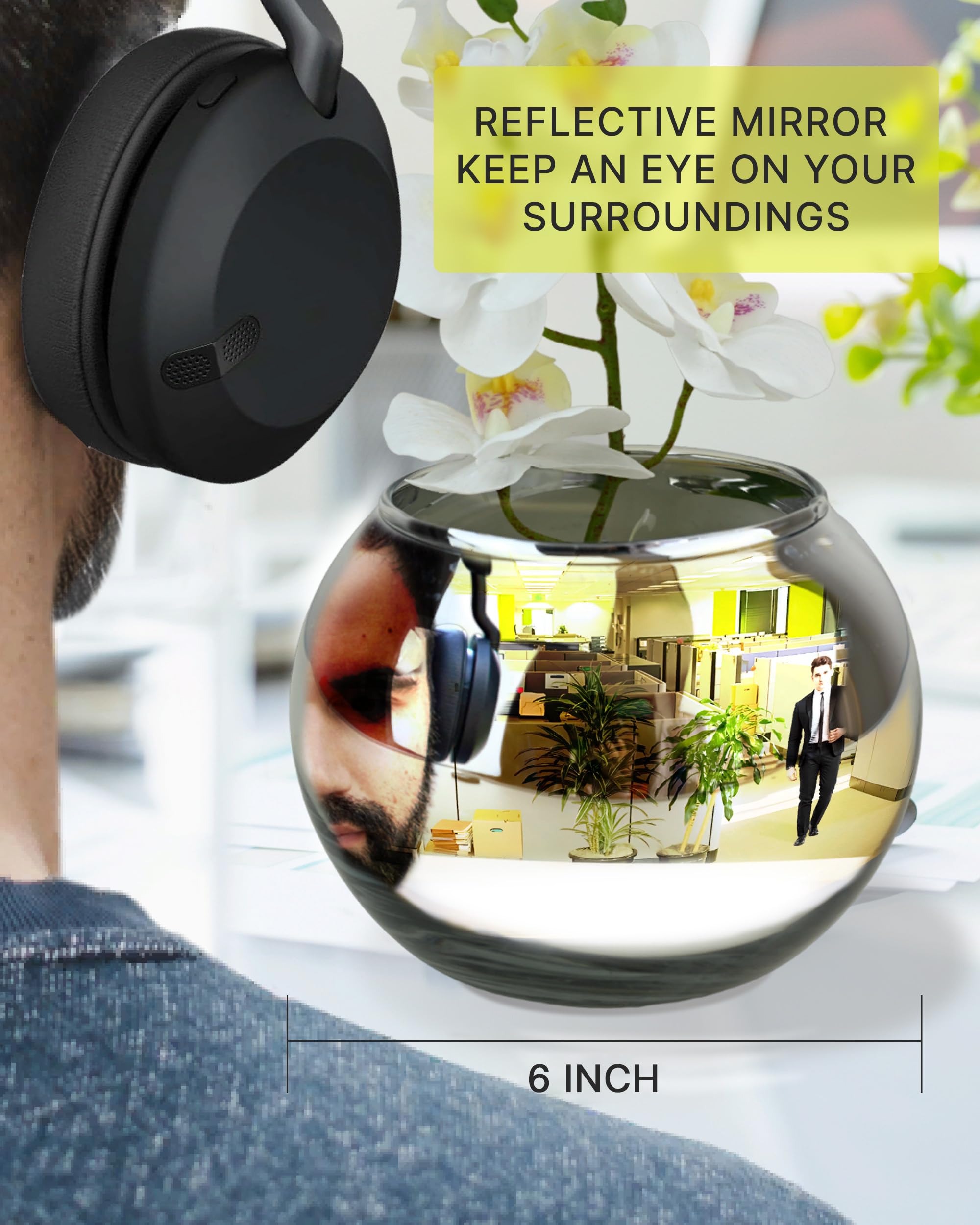 Snapklik.com : TidyFriend Convex Mirror Vase Silver Cubicle Decorations ...