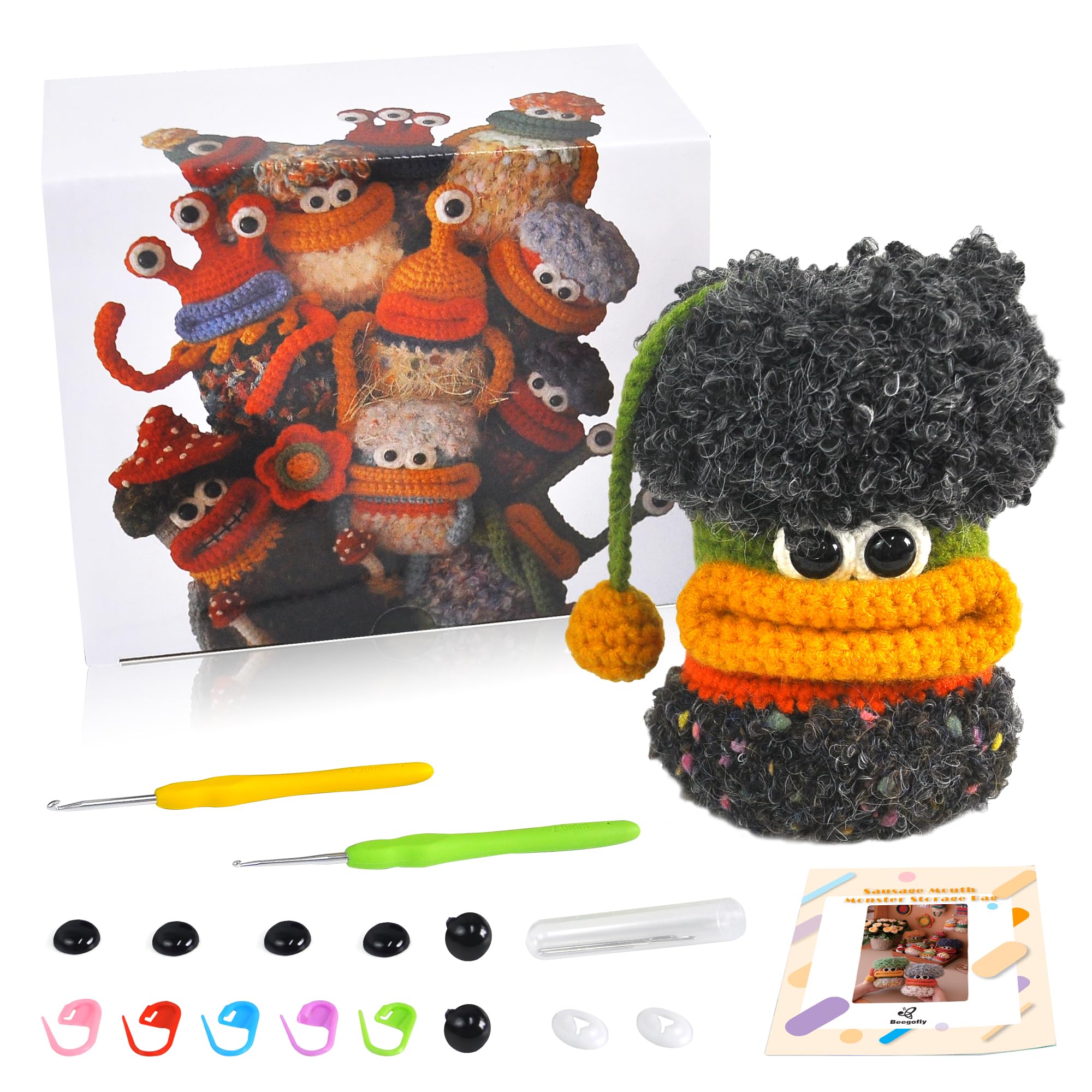 Amazon.com: Beegofly Crochet Kits, Crochet Monsters Kit for Experienced ...
