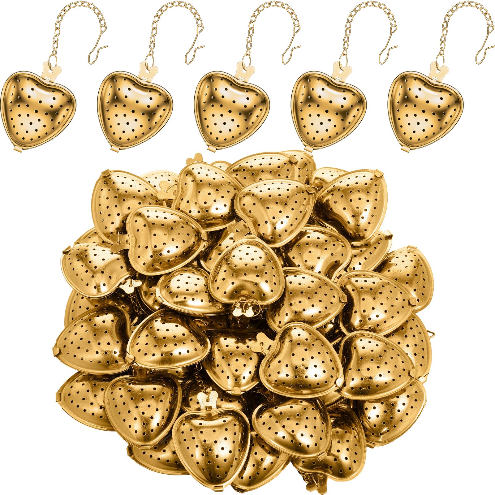 Amazon.com: Sumind 100 Pcs Tea Strainer Stainless Steel Tea Ball ...