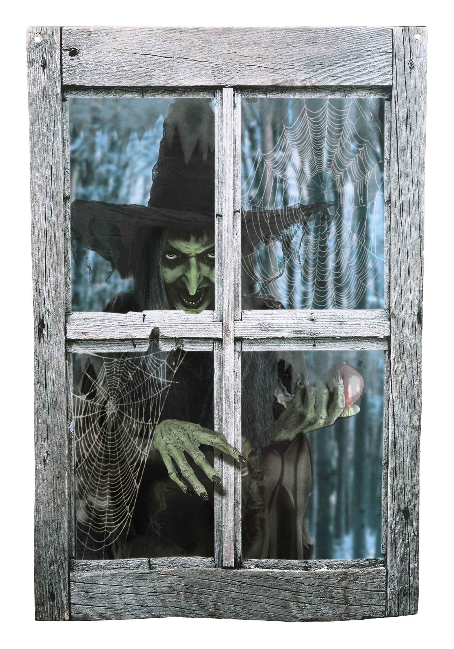 Amazon.com: Fun Costumes 47" Halloween Scary Witch Window Cover Prop ...