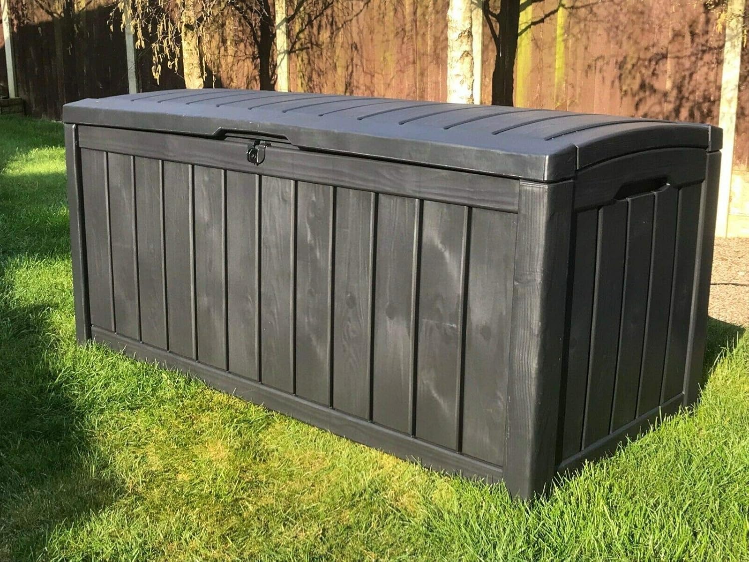 GSD GLENWOOD PLASTIC GARDEN STORAGE BOX WATERPROOF 5 YEAR GUARANTEE XL ...