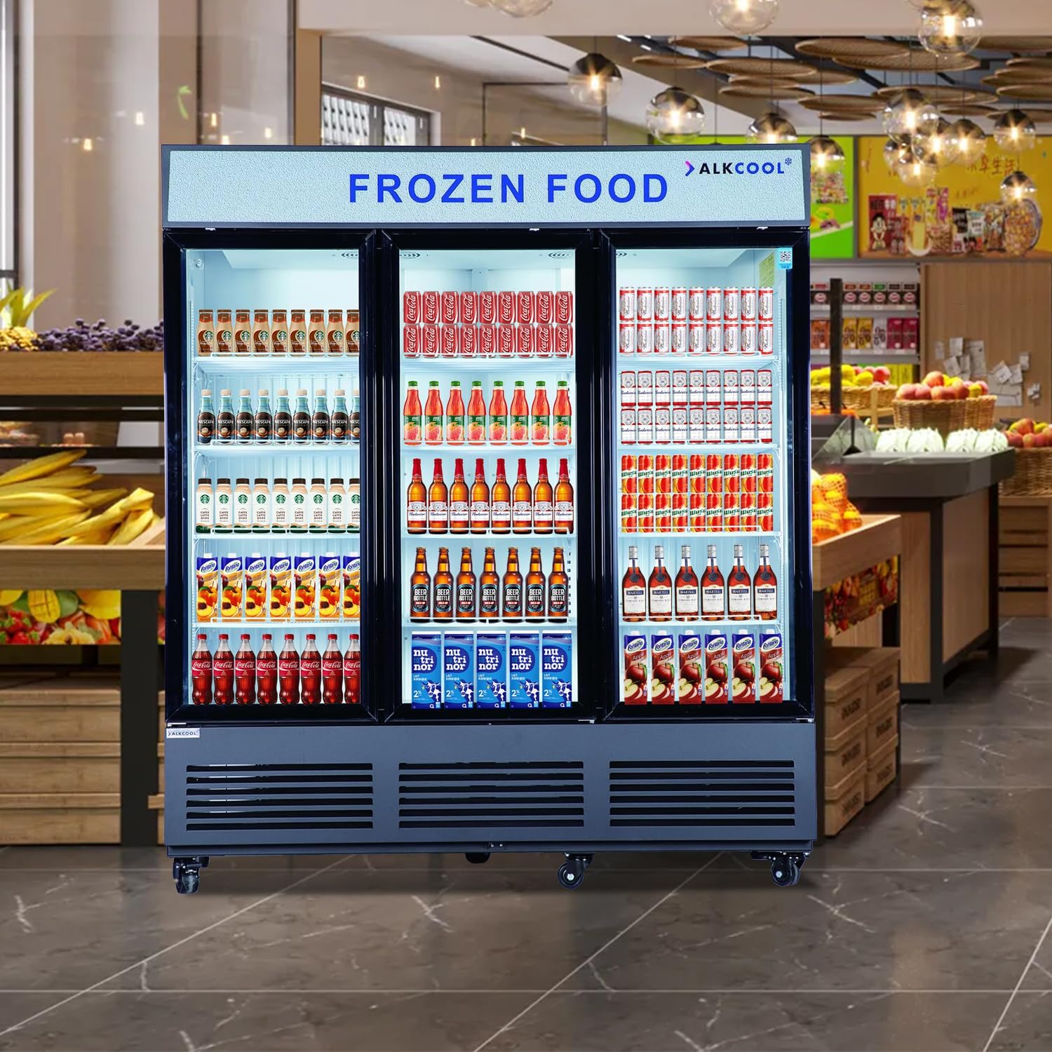Amazon.com: NAFCOOL Commercial Beverage Freezer,Three Glass Door ...