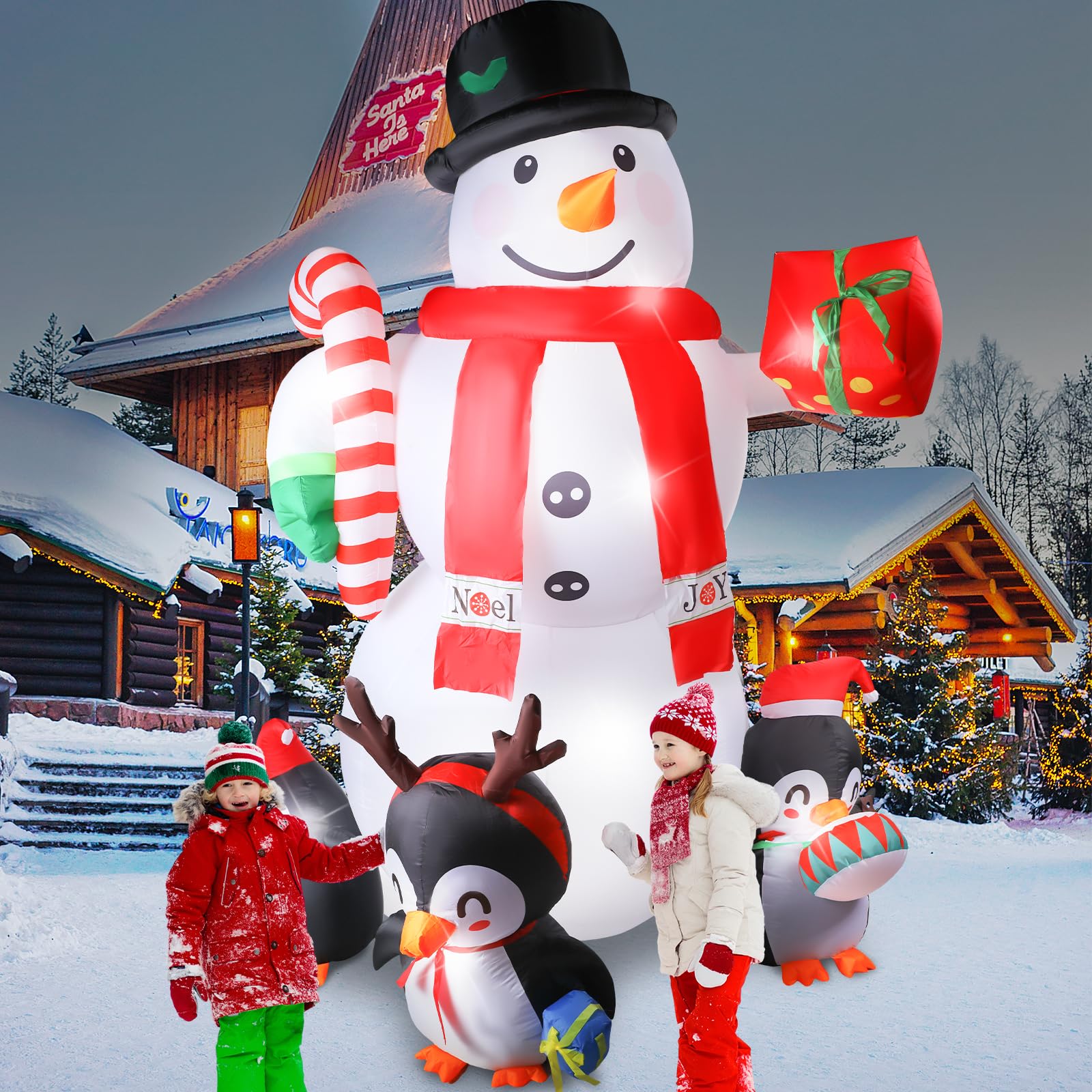 Amazon.com: Ceenna 12 ft Giant Christmas Inflatables Snowman Lights ...