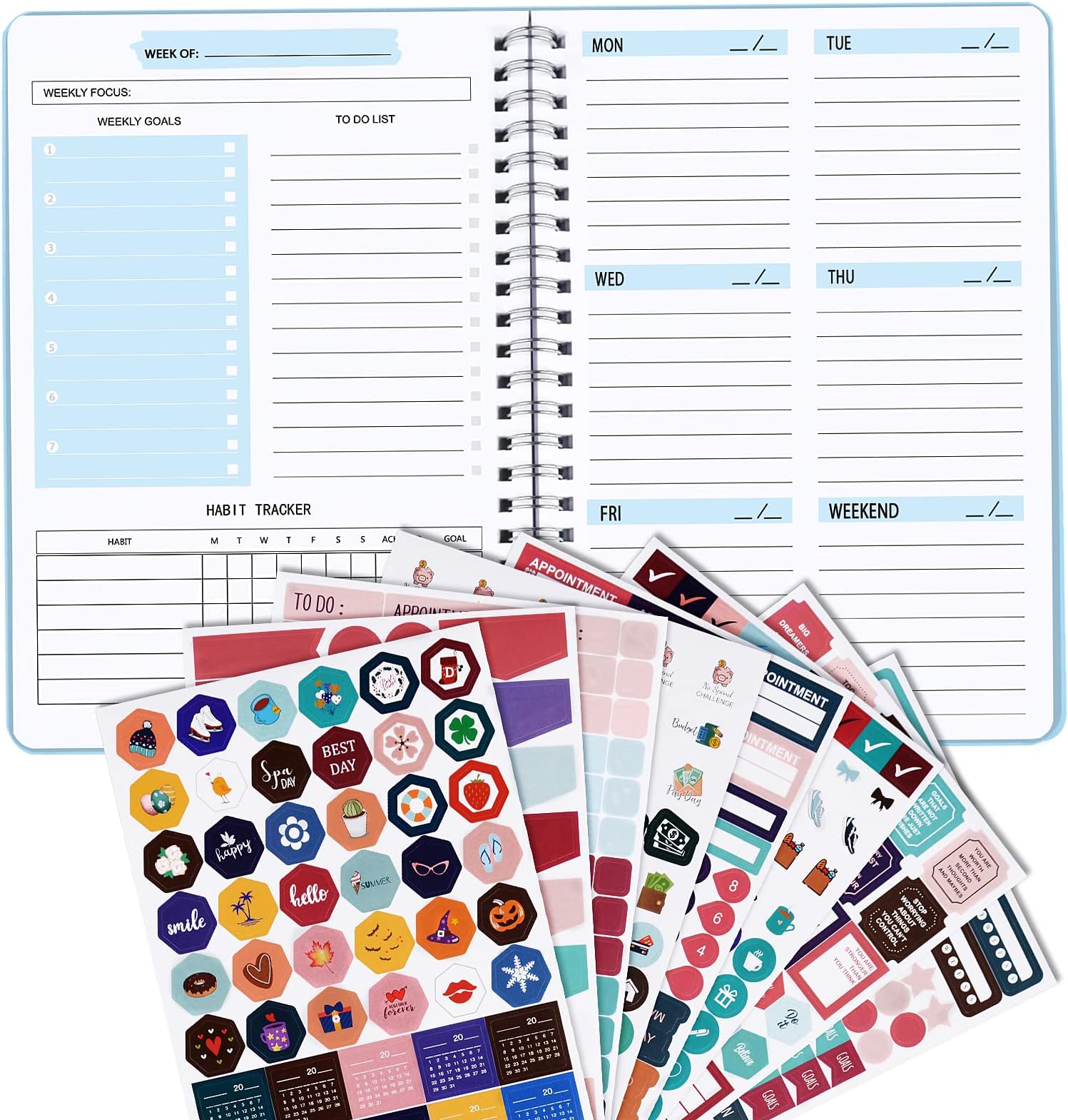 Planificador Semanal de 52 Páginas Carpeta sin Fecha Weekly Planner ...