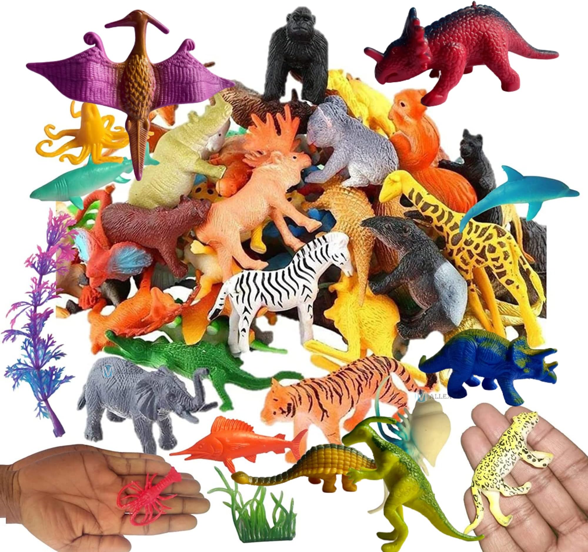 Mallexo Jungle Animal Toys for Kids Set of 25PCS Dinasours Animal Toys ...
