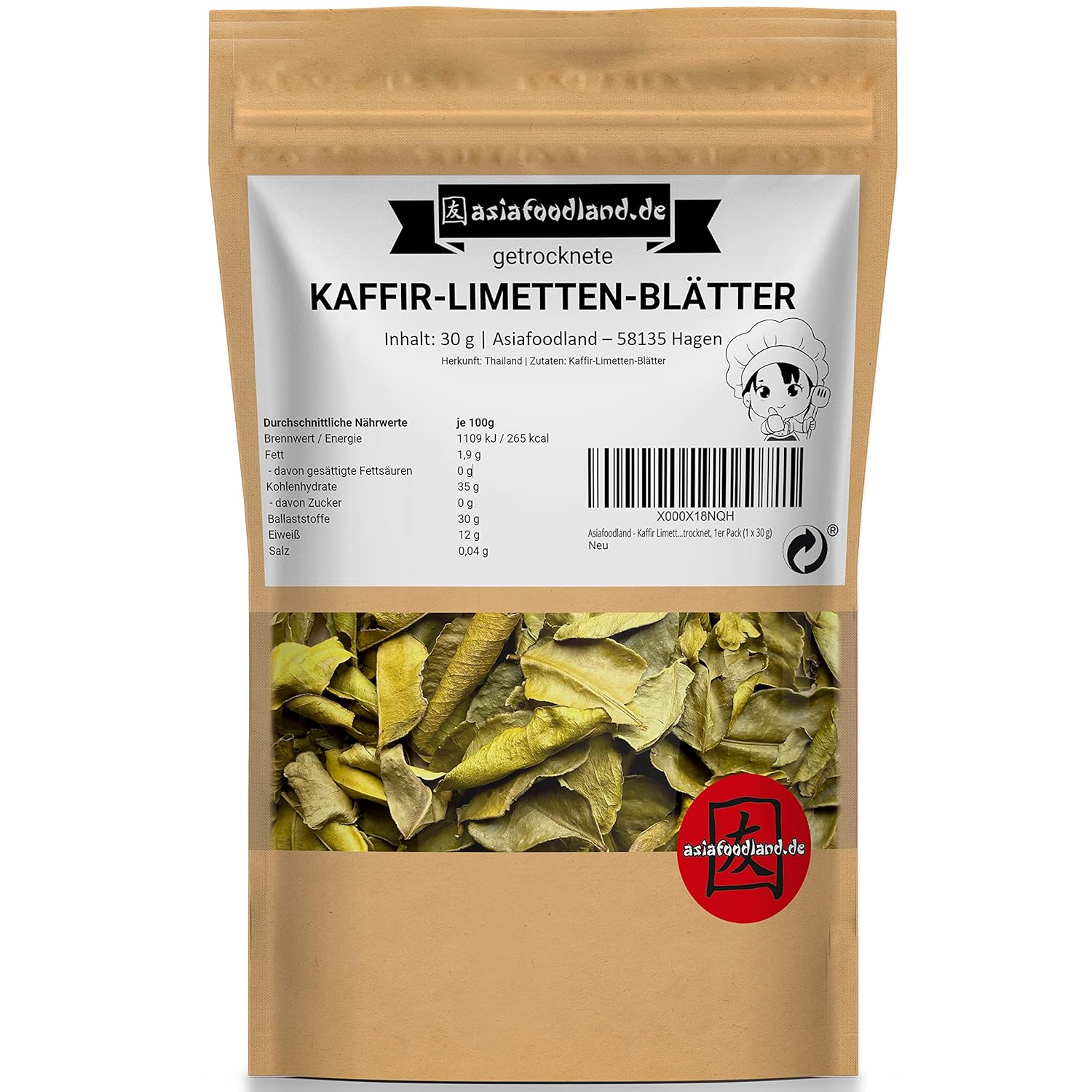 Asiafoodland - Kaffir Limetten Blätter - Kaffirlimettenblätter - Kaffir ...