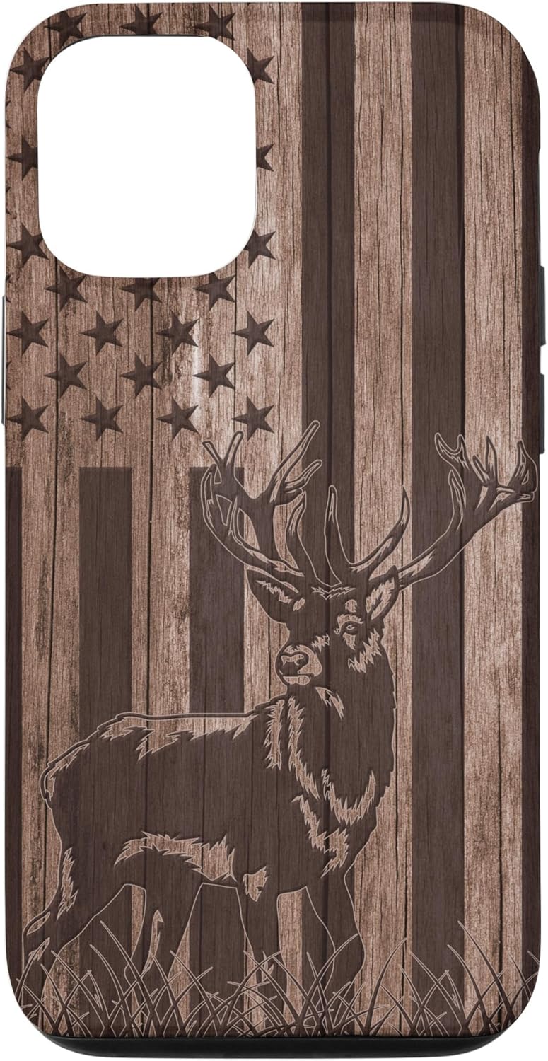 Amazon.com: iPhone 13 Wood Whitetail Deer Buck Hunting Hunter American ...