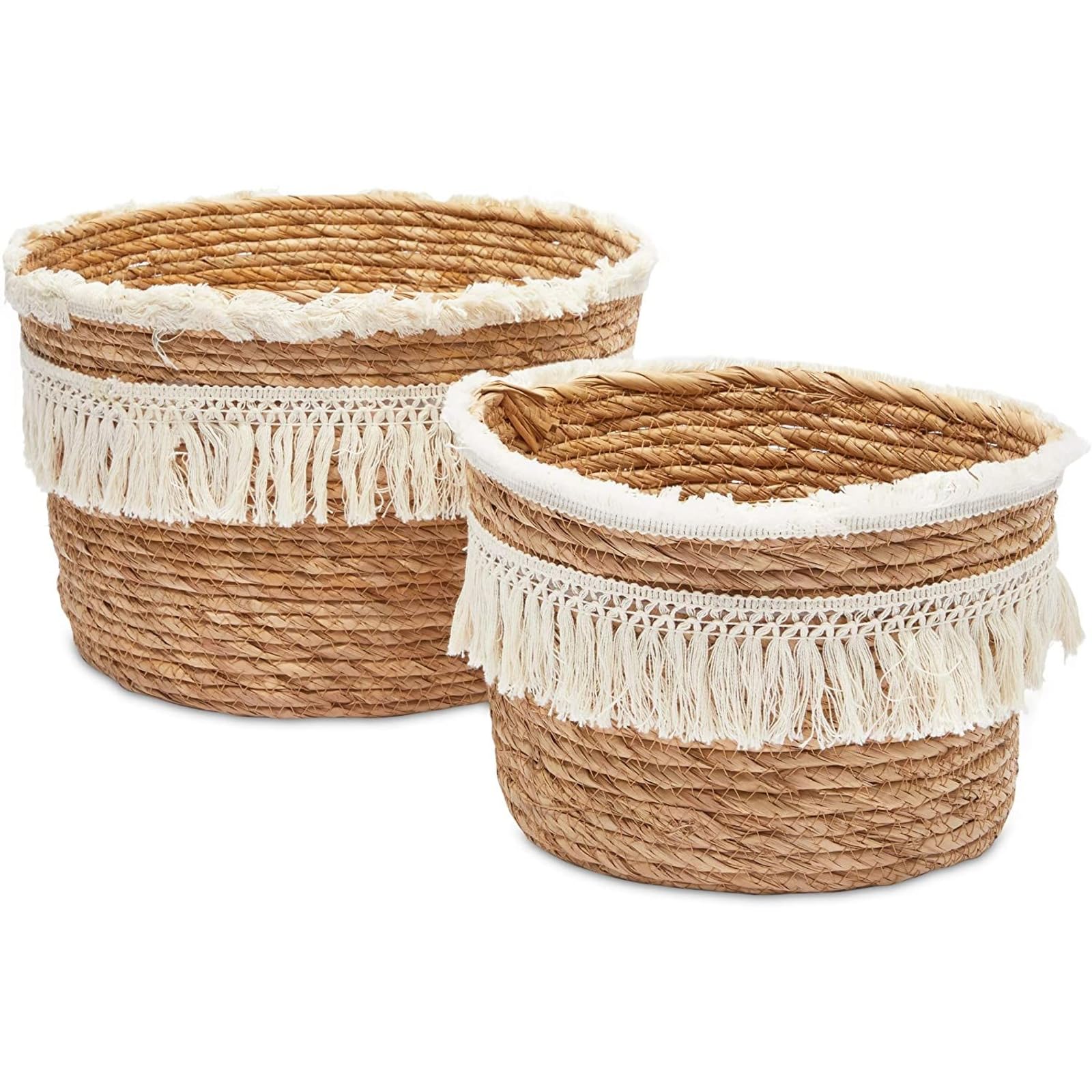 Amazon.com - Okuna Outpost Woven Baskets for Storage, Round Basket (2 ...
