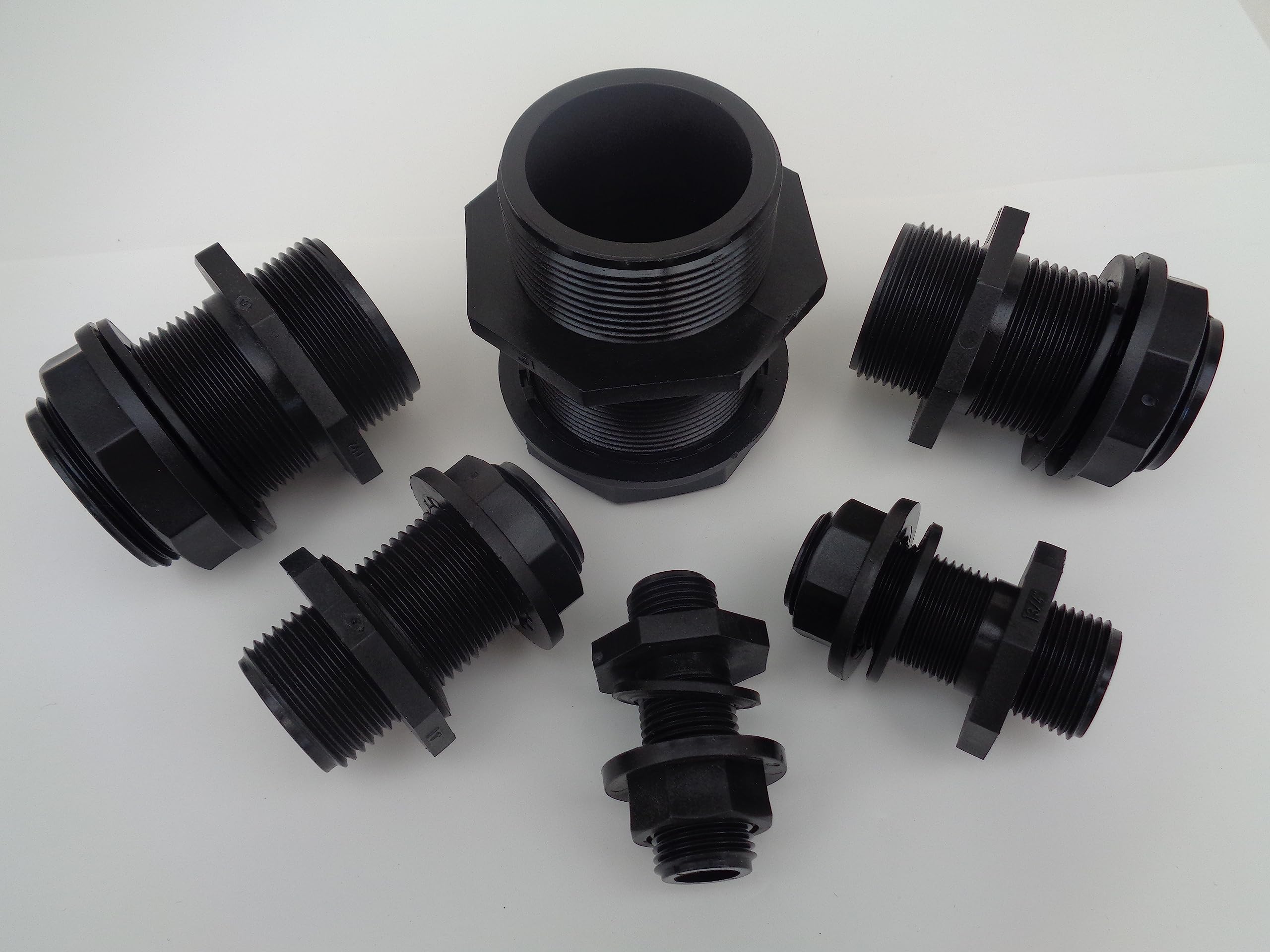 Bulkhead Equal BSP Water Tank Fitting Connector, Polypropylene Fish Pond CHOOSE SIZE (2" BSP ...