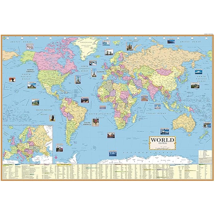 Buy World Political Map - Laminated | Size : 70×100 cm | World Map ...