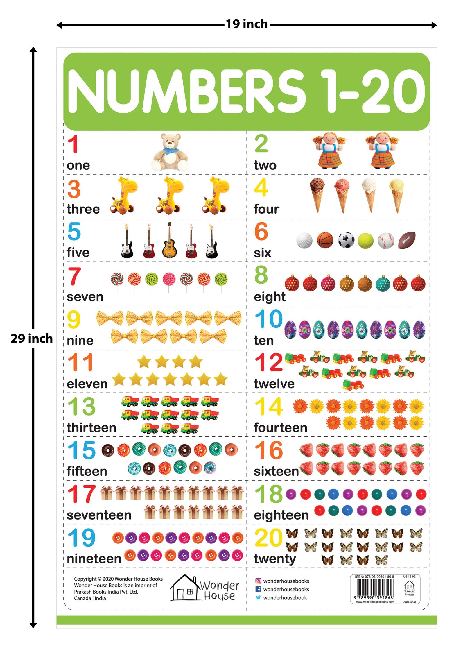 Buy Numbers 1 20 My First Early Learning Wall Chart For Preschool ...