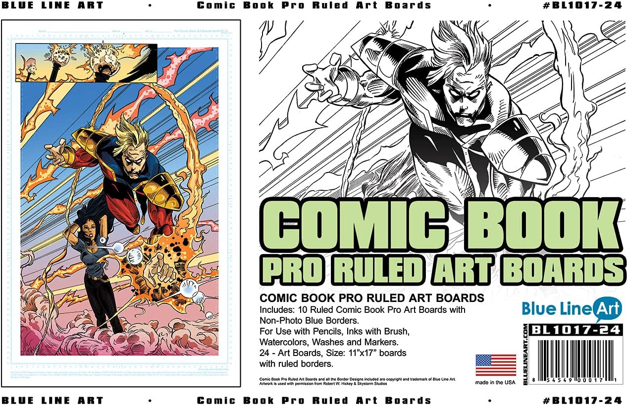 Ruled Pro Comic Book Art Boards 11x17 : Amazon.co.uk: Home & Kitchen