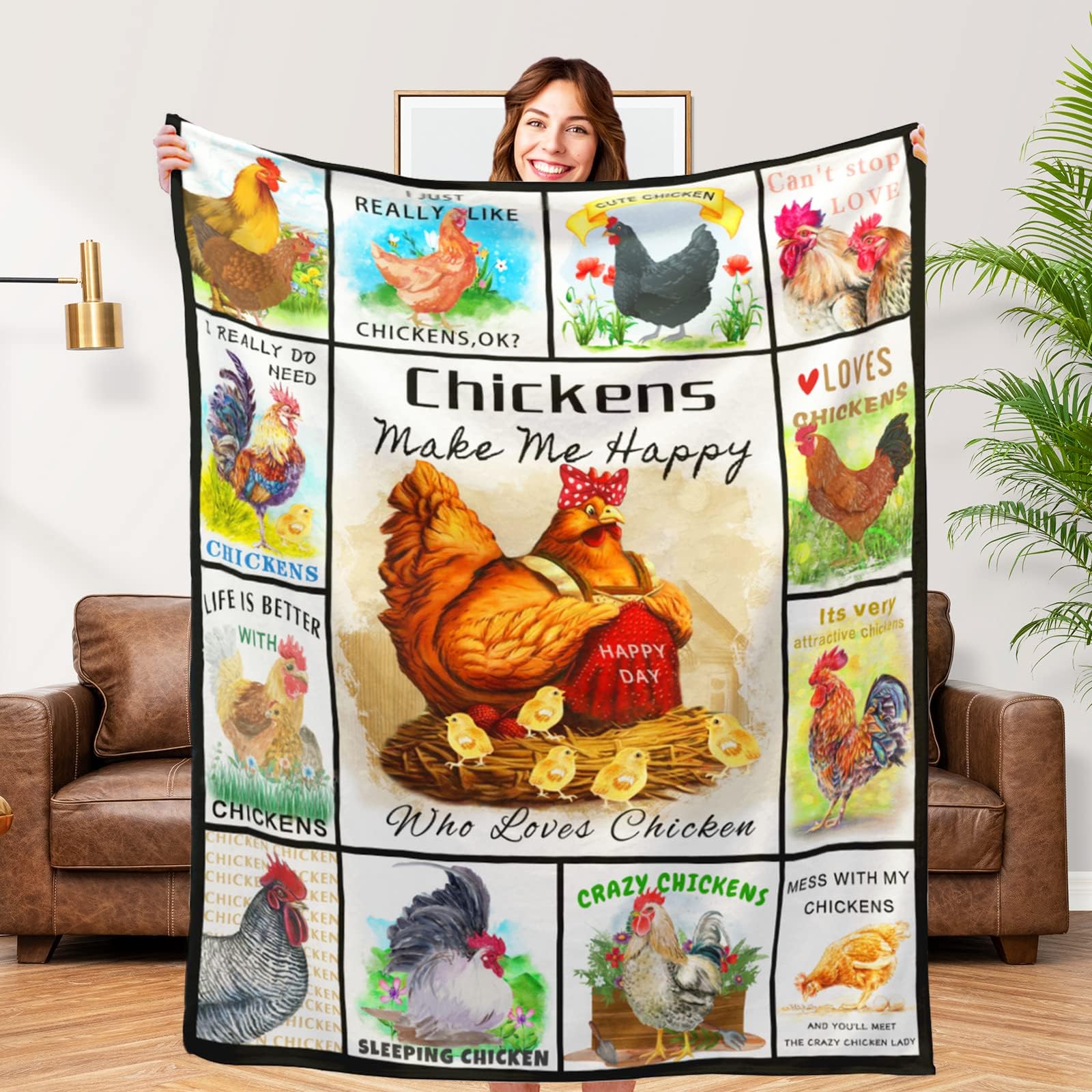 Amazon.com: peakman Chicken Gifts Blanket Throw,Chicken Gifts for ...