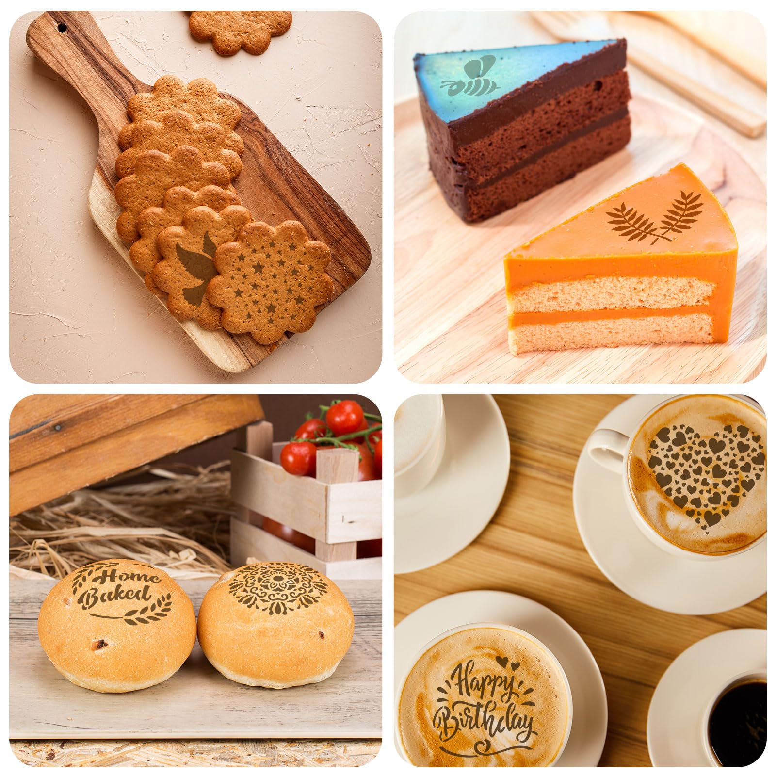 Snapklik.com : Patelai 12 Pcs Stencil For Bread Artisan Bread Stencils ...