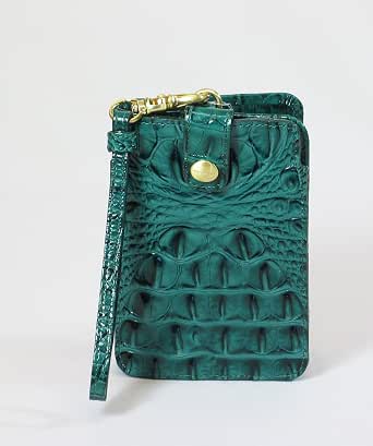 NEW AUTHENTIC BRAHMIN CELL PHONE EXOTIC LEATHER WALLET WRISTLET ...