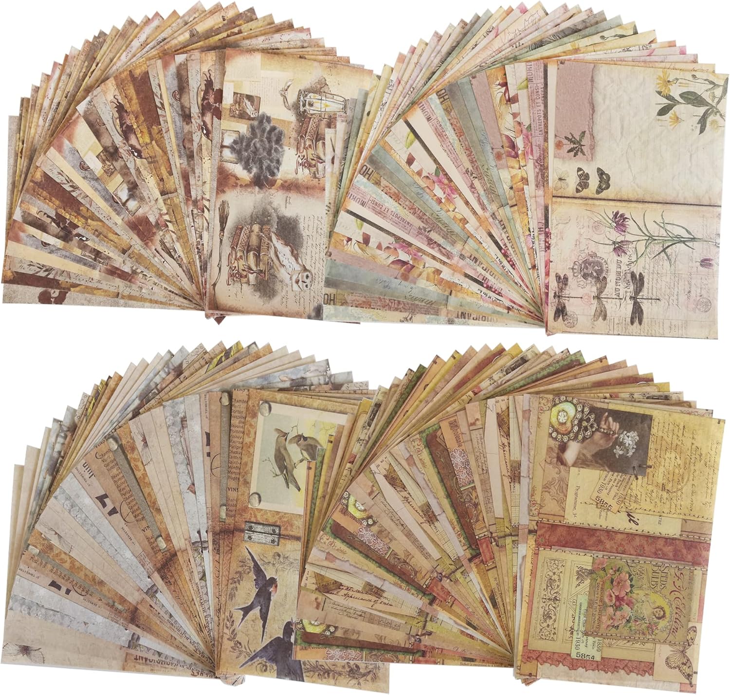 Amazon.com : 120 Pcs Scrapbook Paper Vintage Journaling Scrapbooking ...