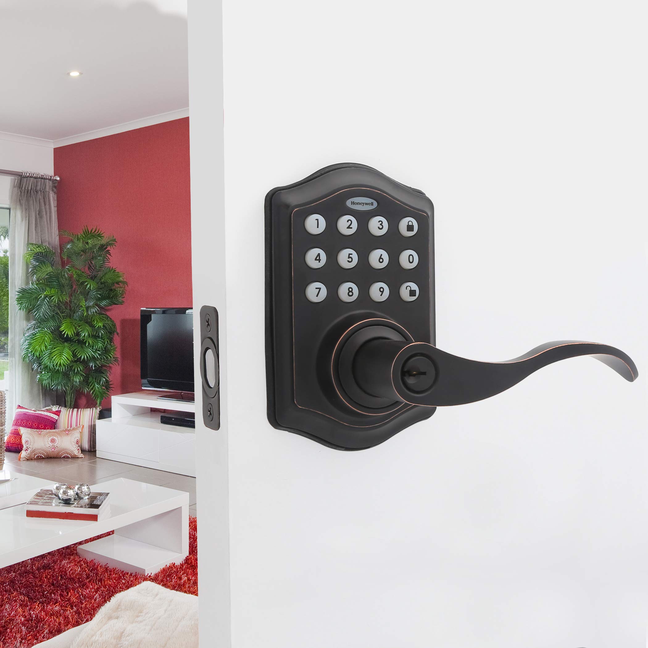 Honeywell Safes & Door Locks - 8734401 Electronic Entry Lever Door Lock ...
