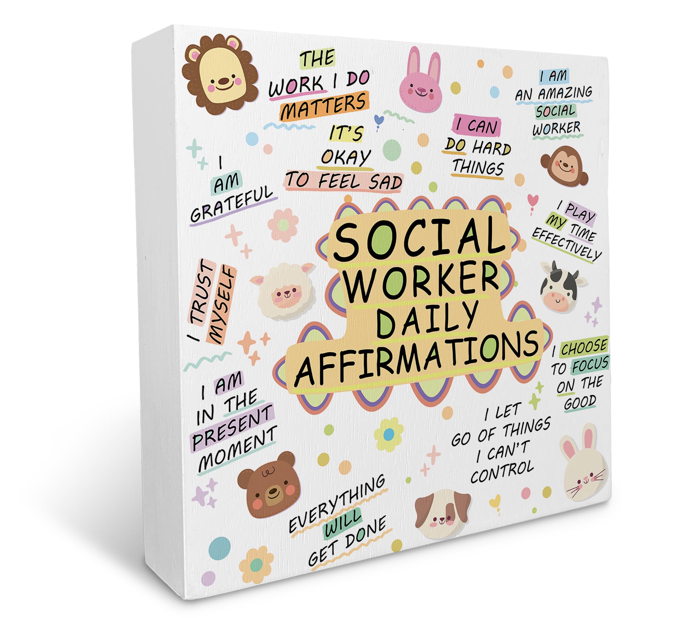 Amazon.com: Social Worker Daily Affirmations Mental Health Wood Box ...