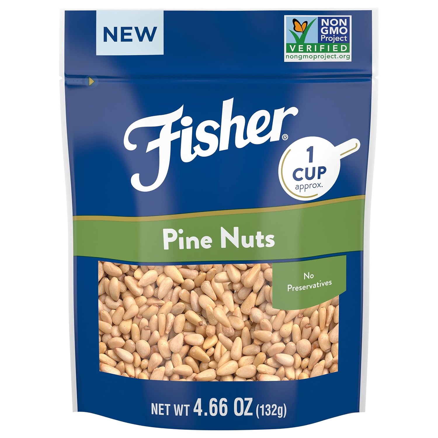 Amazon.com : Fisher Pine Nuts, 4.66 oz Raw Shelled Unsalted Pignoli ...