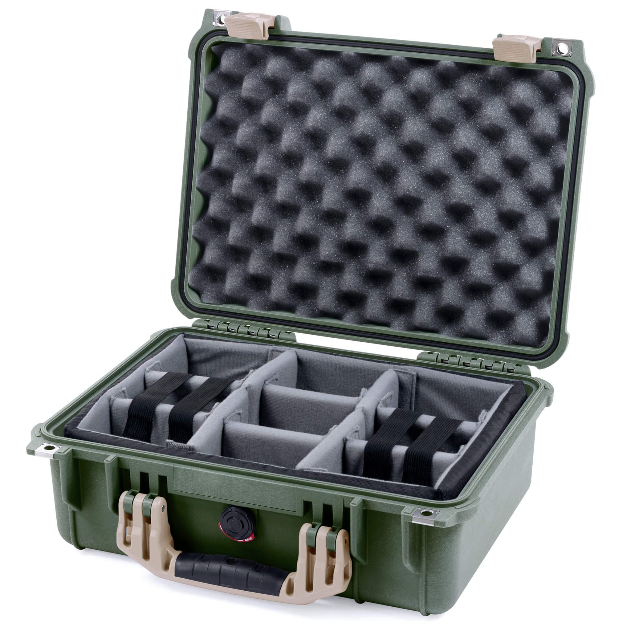 Amazon.com : OD Green Pelican 1450 case with tan Handle and latches ...