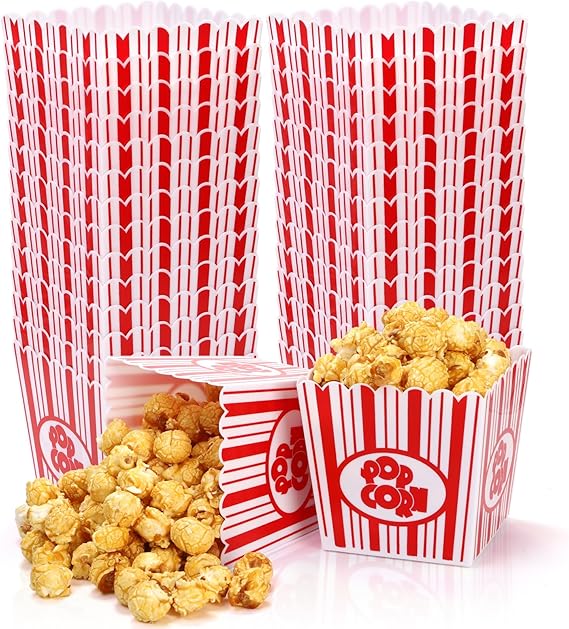 Amazon.com: Tebery 30 Pack Plastic Open-Top Popcorn Boxes Reusable ...