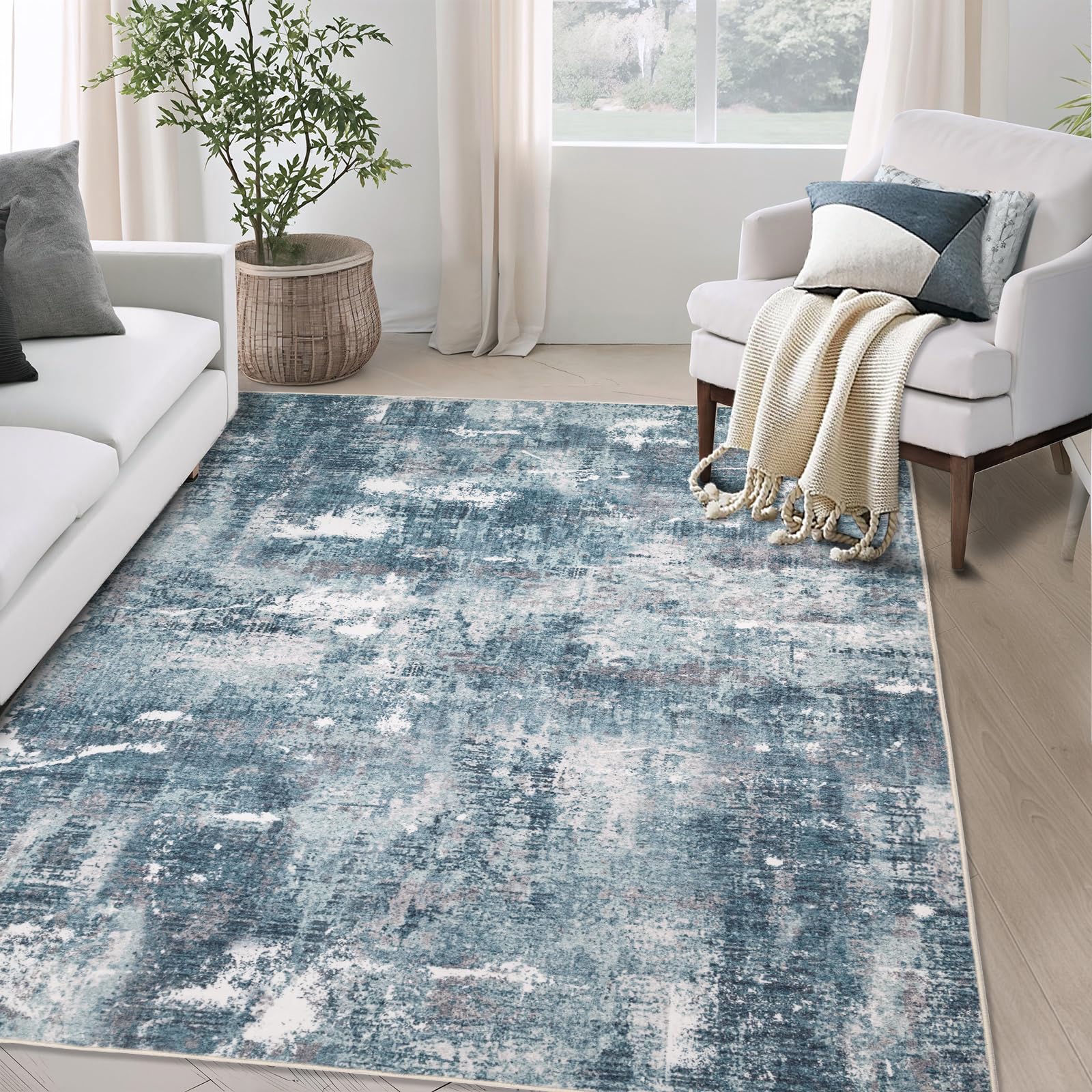 Amazon.com: Dotiiorug Modern Abstract Washable Area Rug for Living Room ...