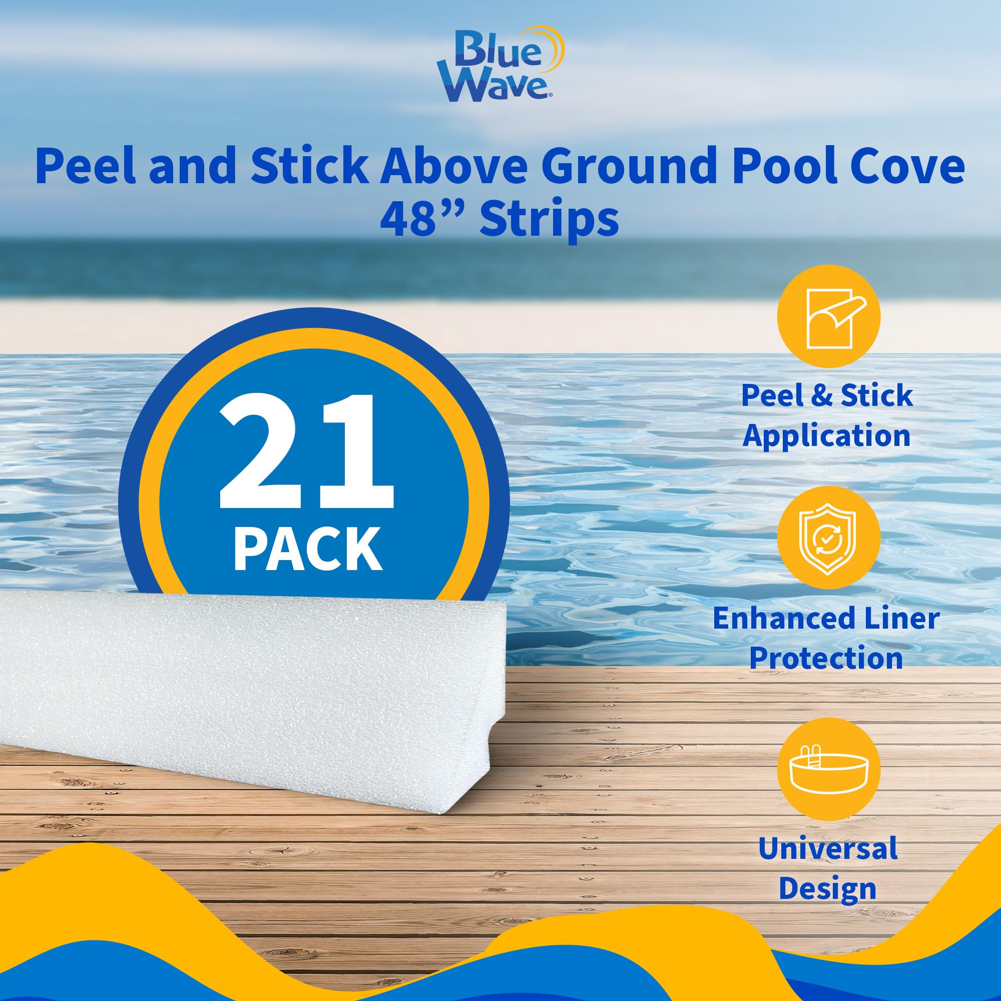 Snapklik.com : Blue Wave 48-in Peel And Stick Above Ground Pool Cove ...